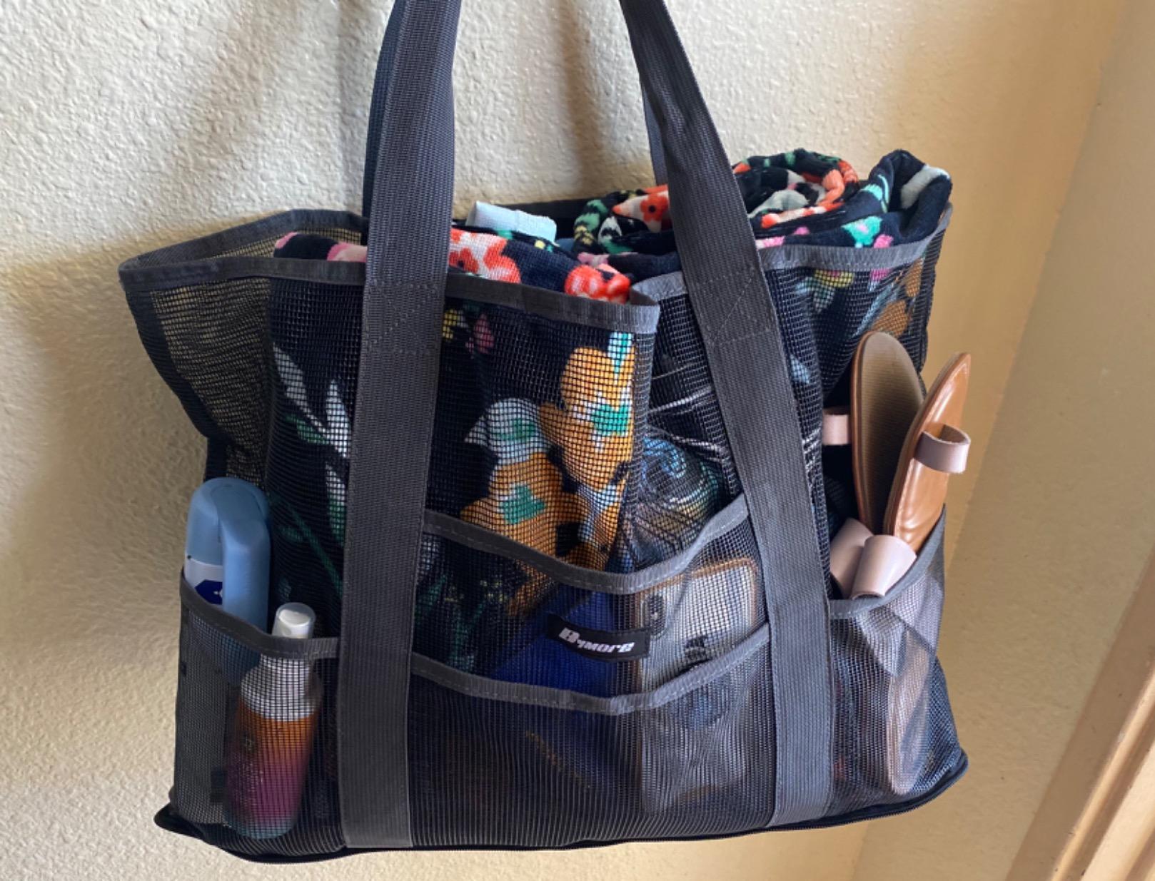 Amazon.com: Bymore Mesh Beach Bag, Beach Bag for Women, Large Beach ...