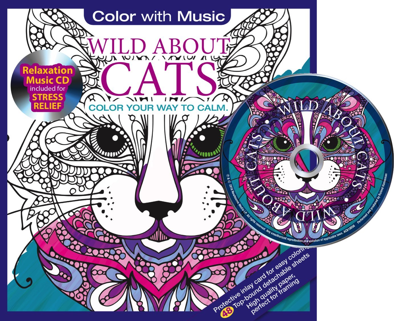 Amazon.com: Wild About Cats Adult Coloring Book With Bonus Relaxation ...
