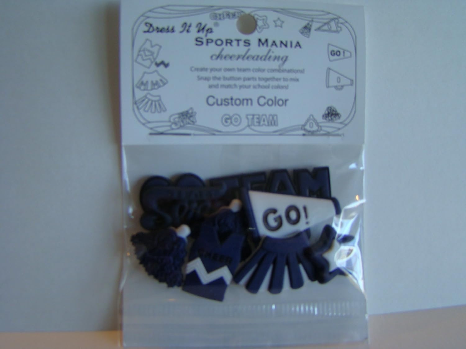 Amazon.com: Go Team Navy Blue and White Cheerleader Buttons for ...