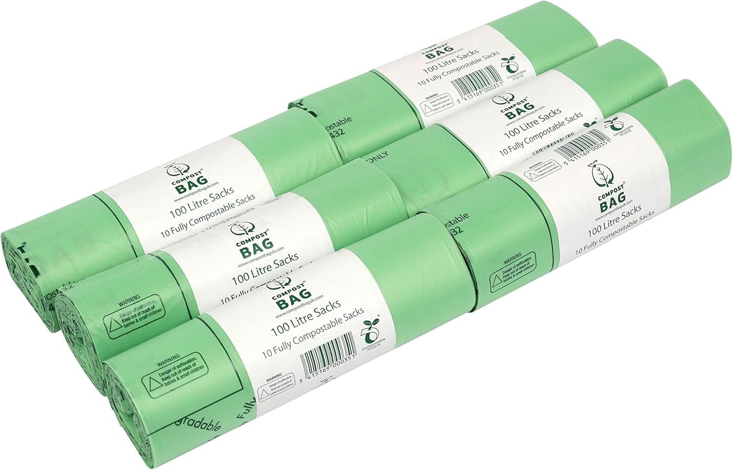 100L x60 Heavy Duty Compostable Food Waste Sacks - Compost Bag Food ...