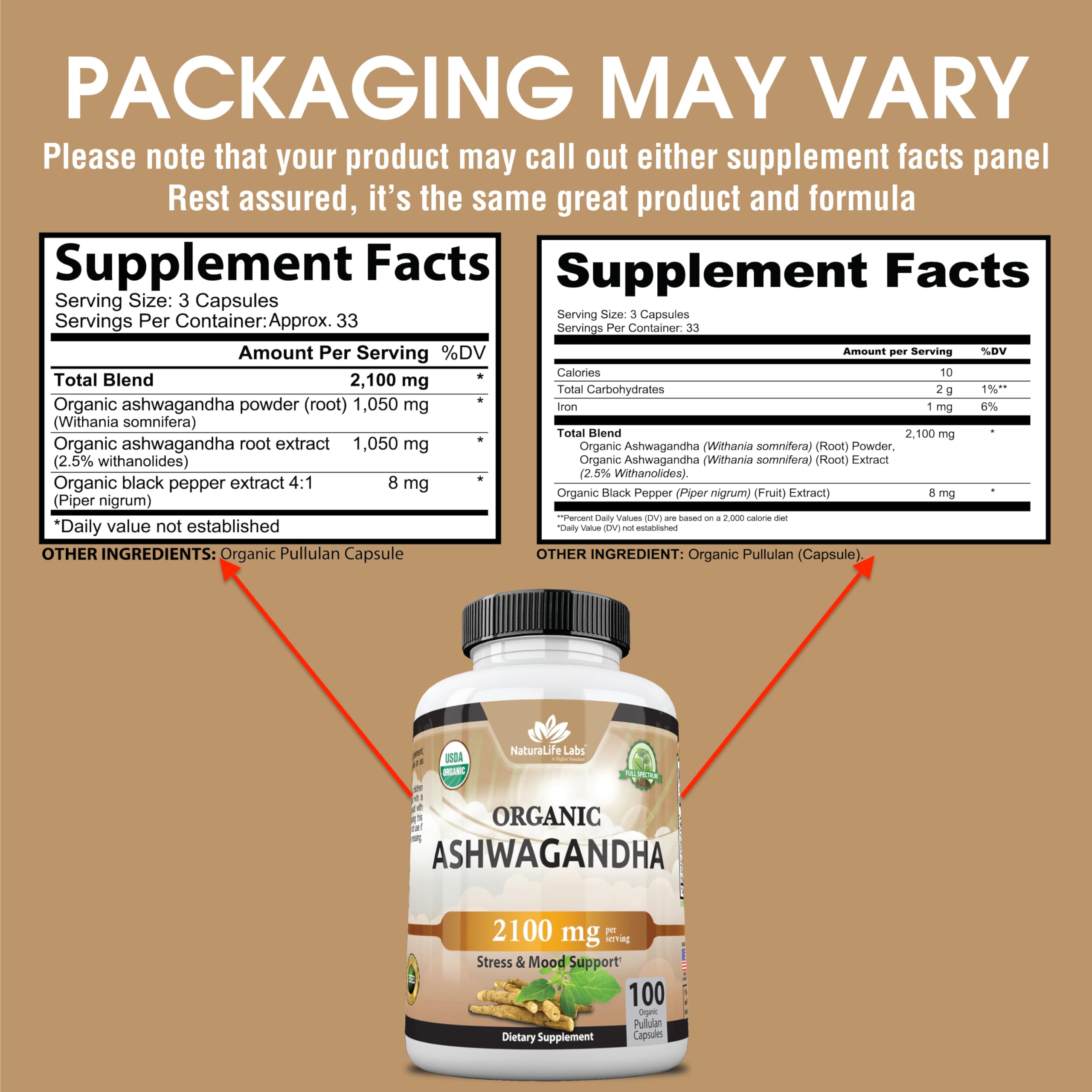 Organic Ashwagandha 2,100 mg...B06ZYHJYD5 | Encarguelo.com