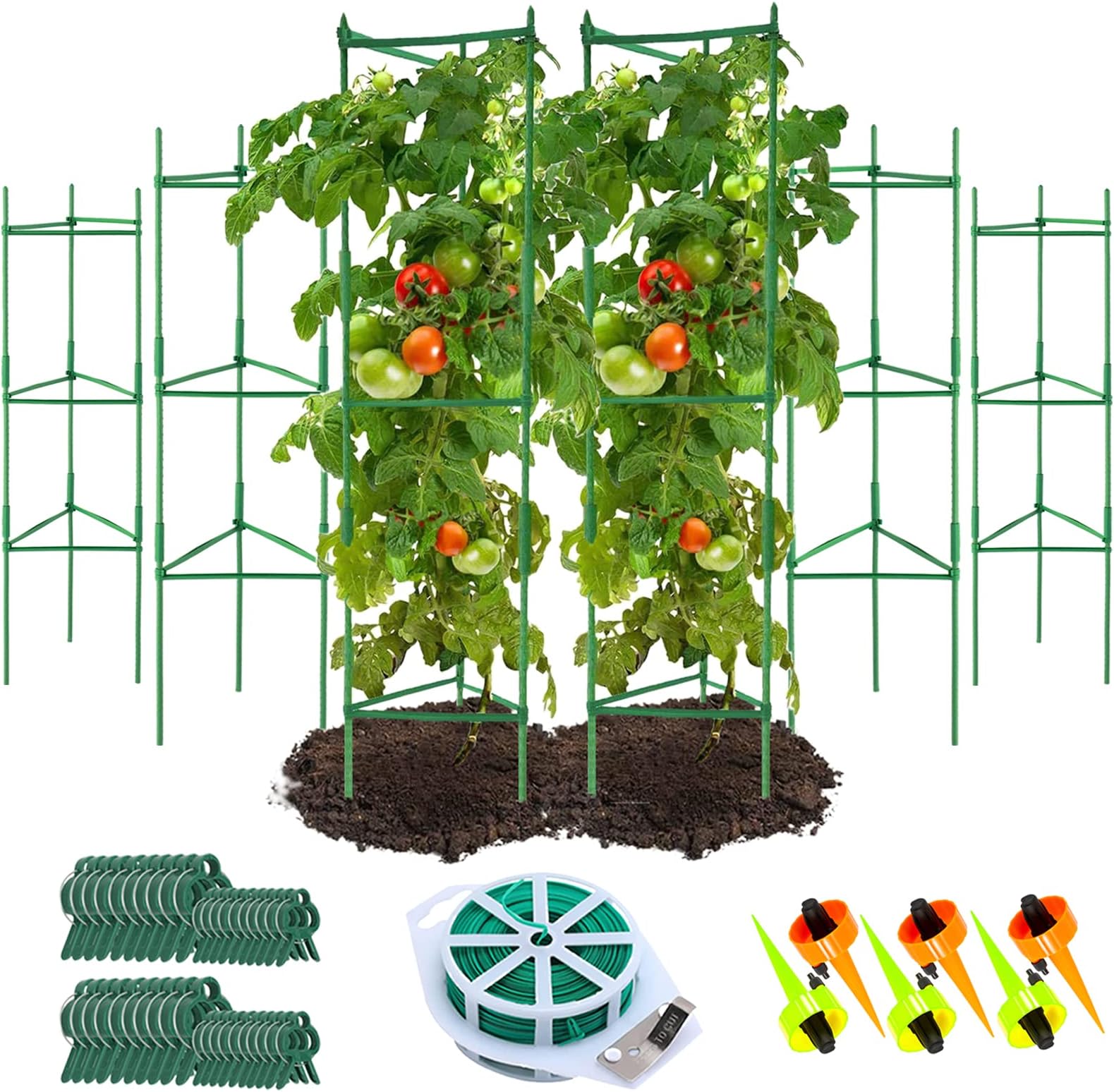 Amazon.com : 8 Pack Tomato Cage for Garden Plant Support, 18 inches ...