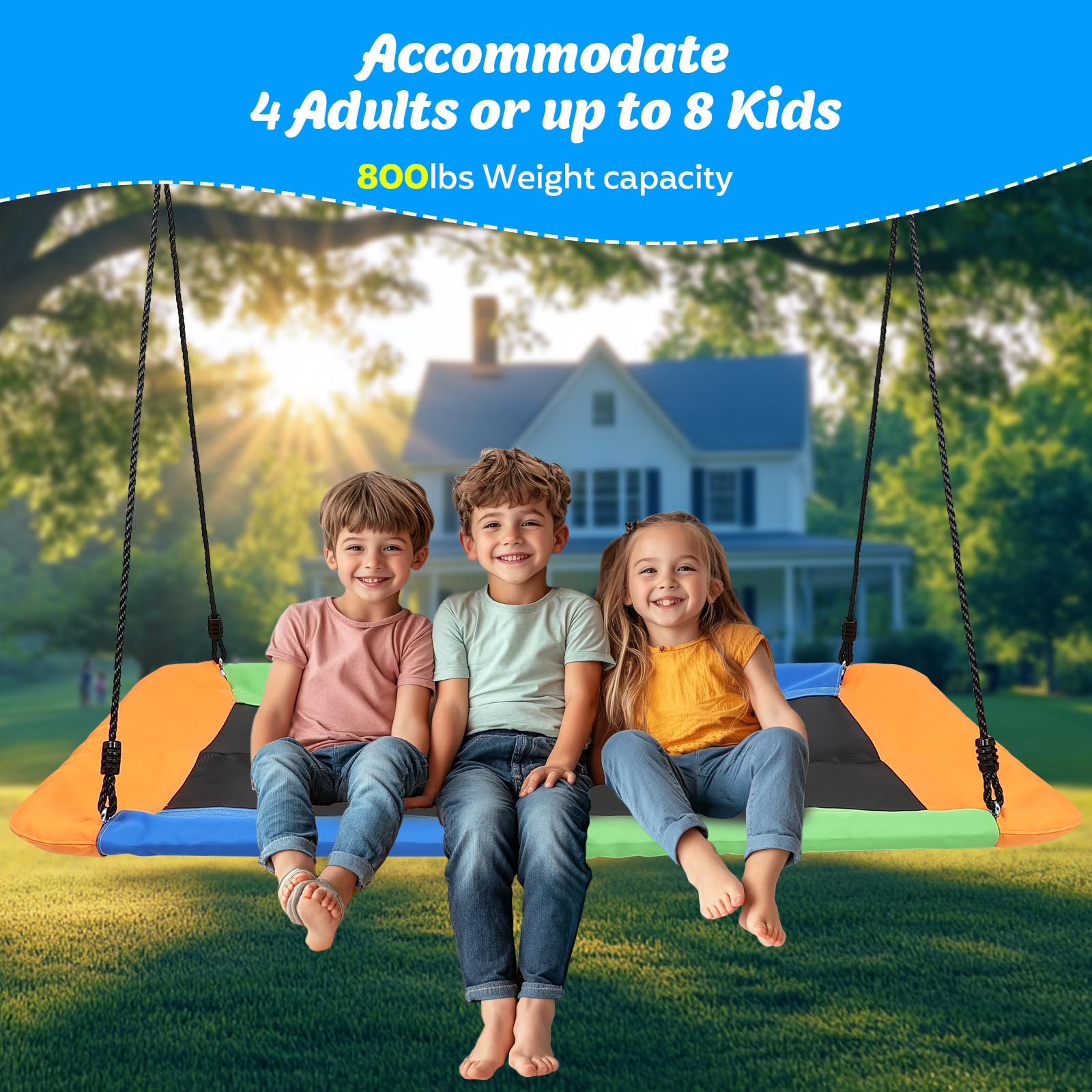 Snapklik.com : 800 Lbs Rectangular Platform SwingTree Swing For Kids ...