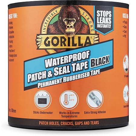Amazon.com: Gorilla Waterproof Patch & Seal Tape 4" x 10' Black, (Pack ...