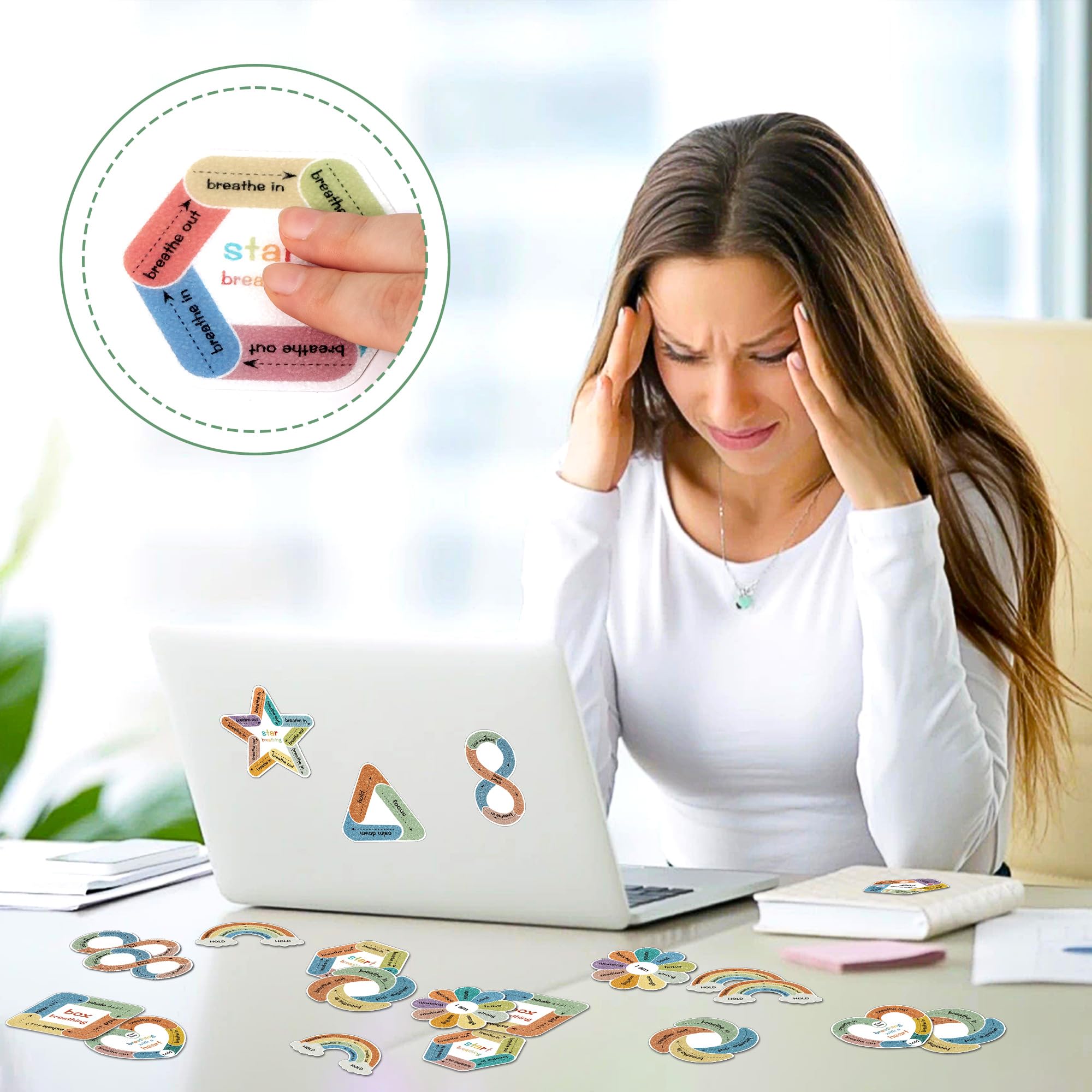 Sensory Stickers 45 Pcs Anxiety , Textured For Adults Calm Strips