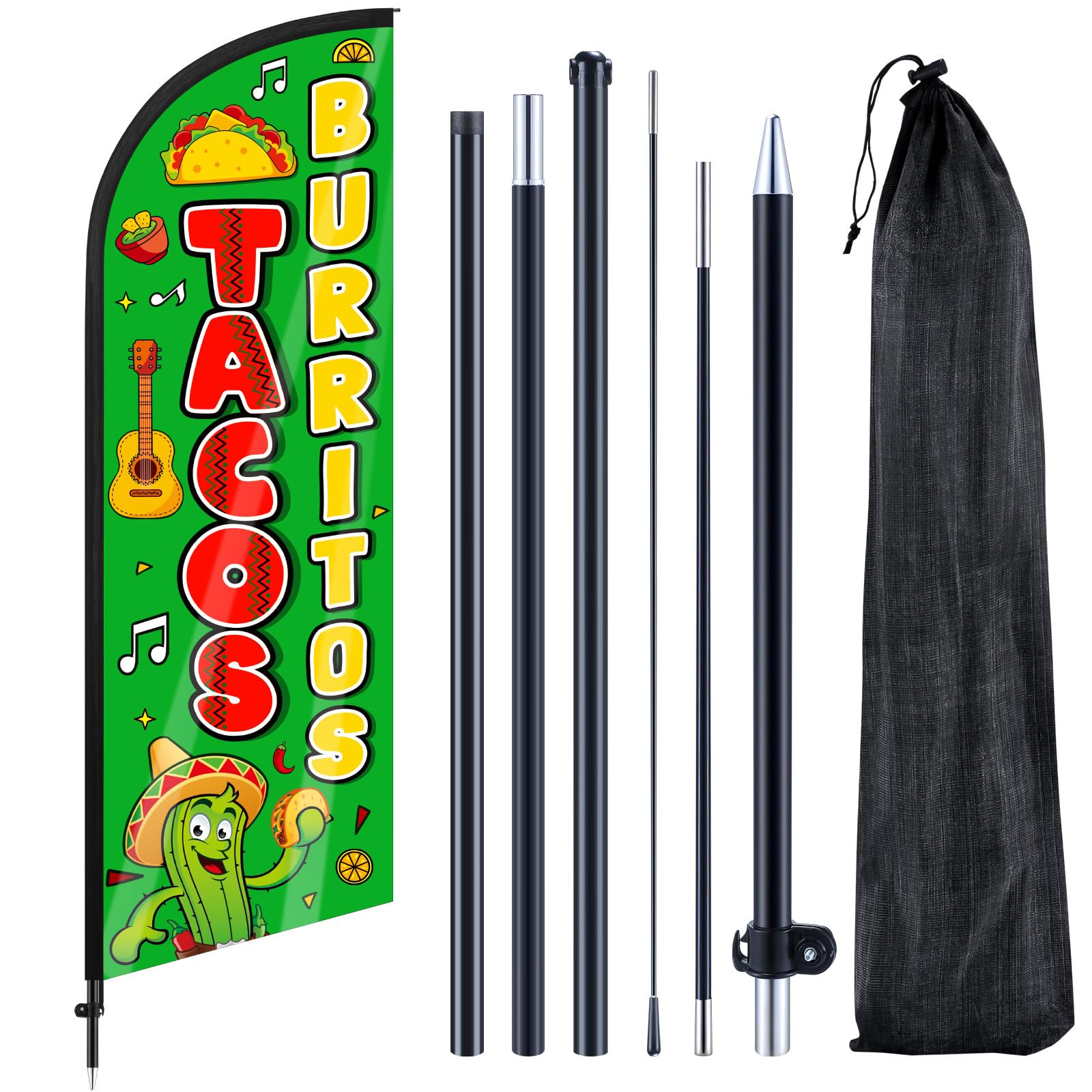 Amazon.com : Remagr Tacos Burritos Feather Flag 7 ft Mexican Restaurant ...