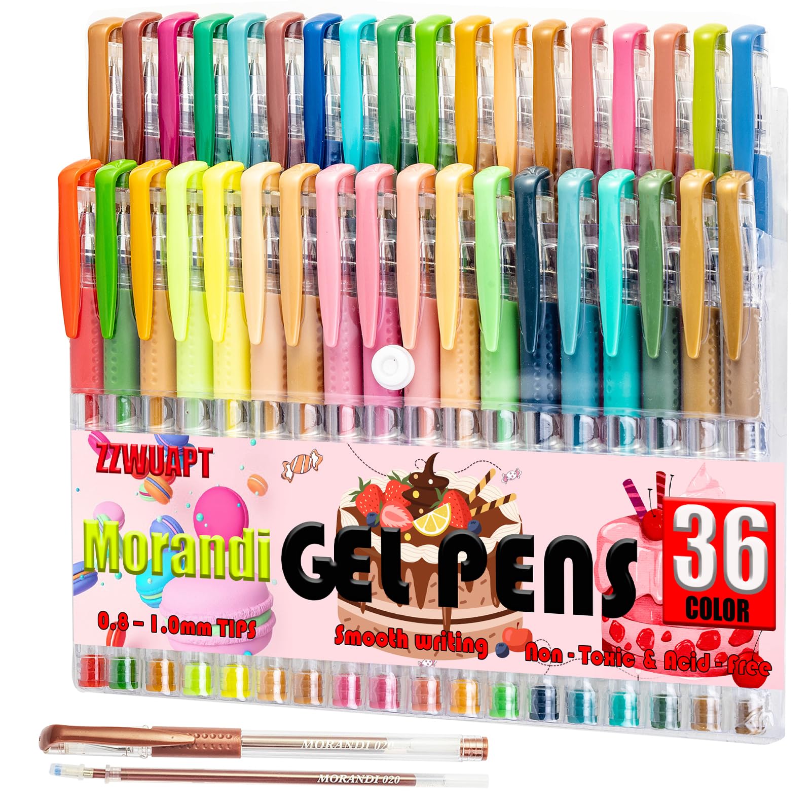Amazon.com : ZZWUAPT Morandi Gel Pens for Coloring Book,72 Color Gel ...