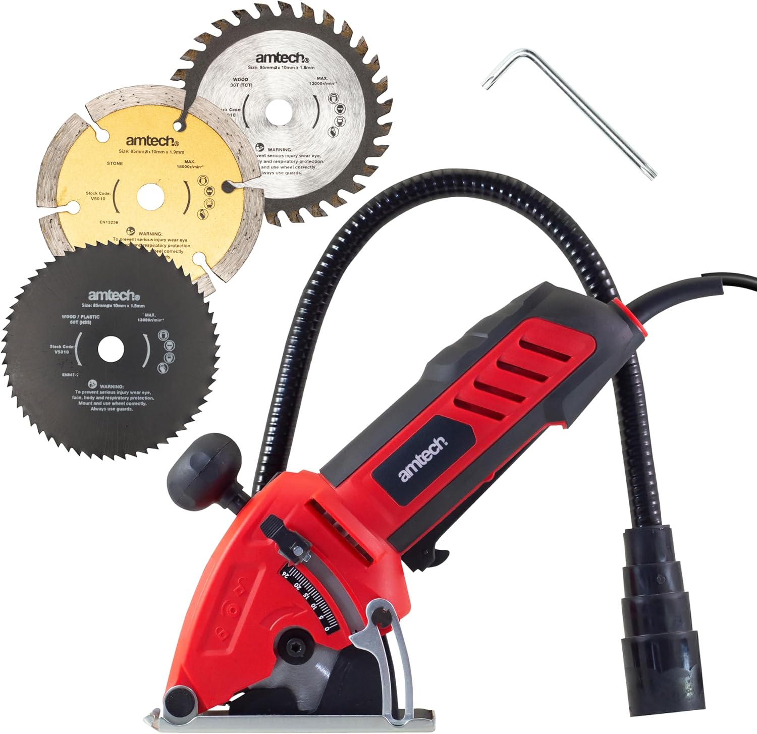 Amtech - Mini Circular Saw for Wood, Metals, Tiles, and More, Home DIY ...