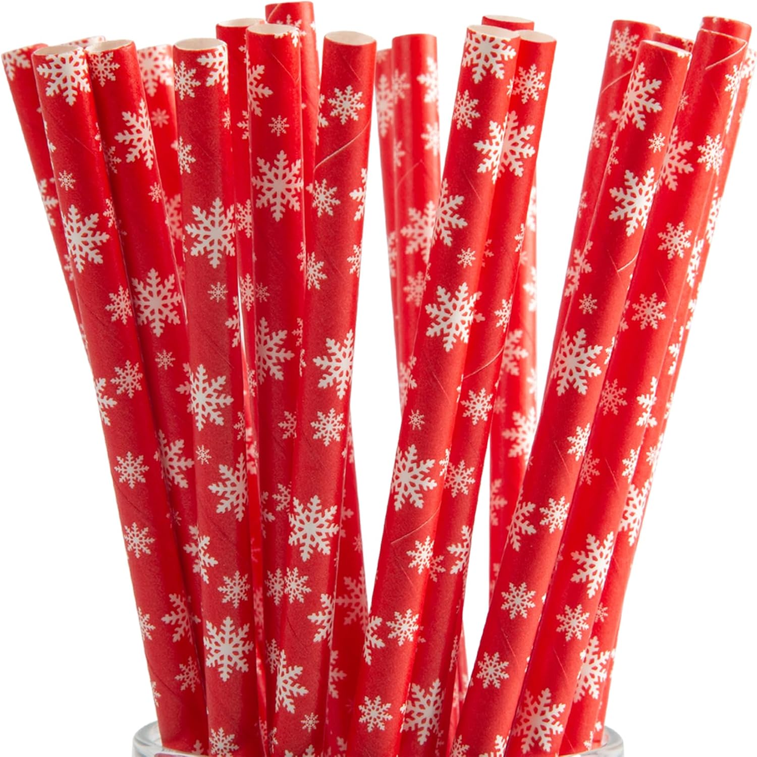 Amazon.com: EYASIH 25 Pcs Christmas Biodegradable Paper Drinking Straws ...