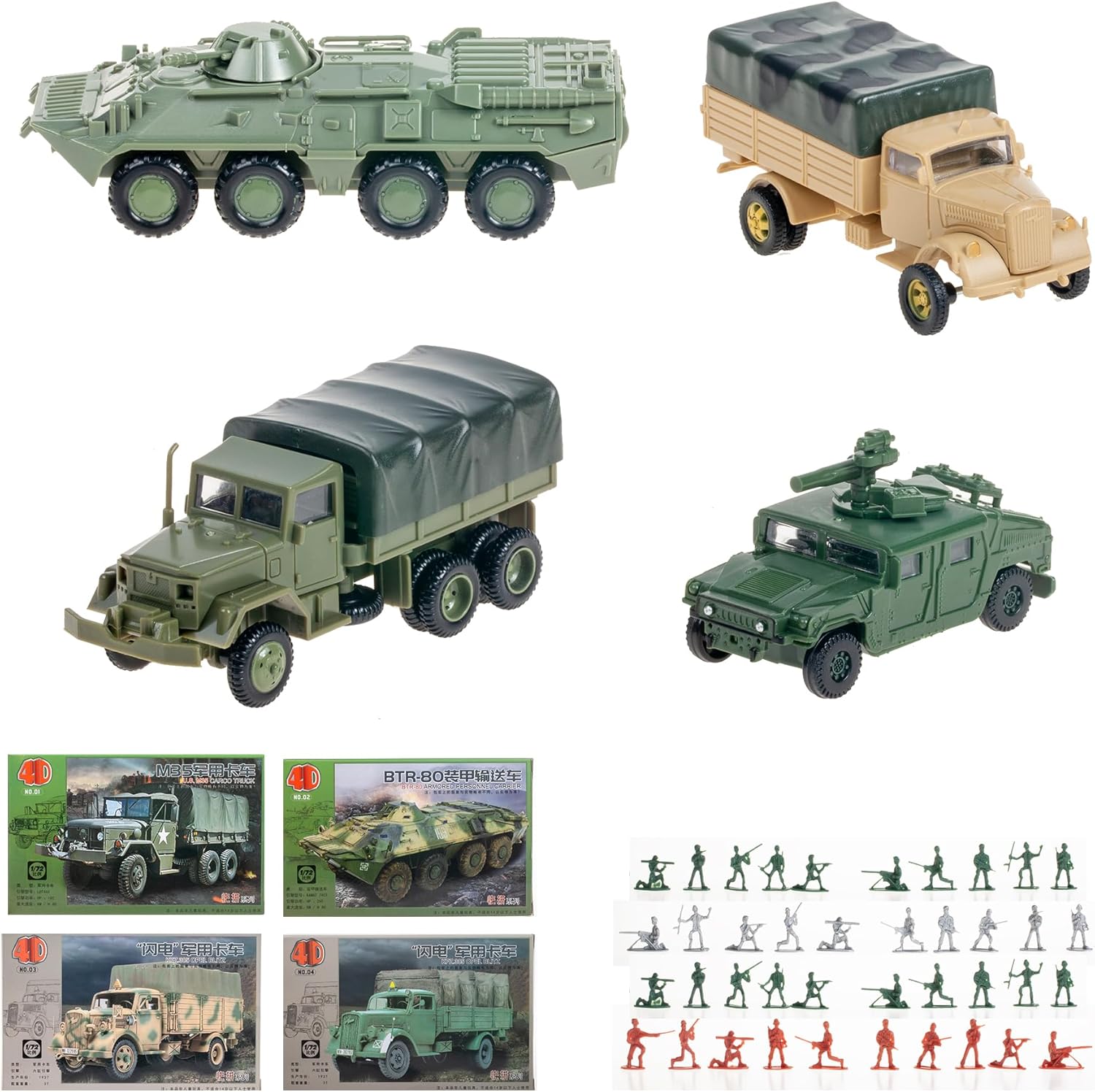 Amazon.com: INGWETECH Military 1:72 Vehicle Assembly Model Set Incl ...