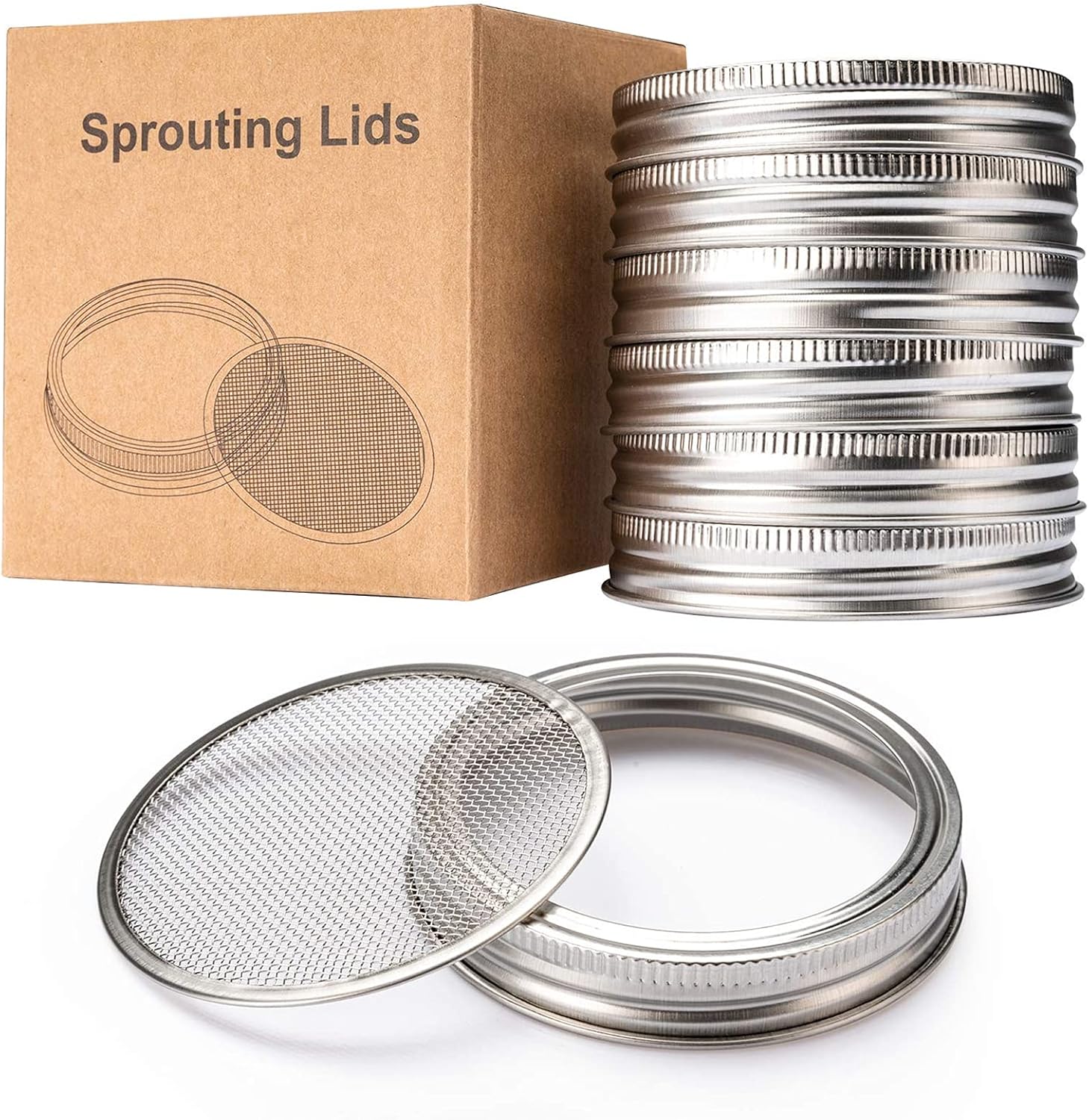 Amazon.com: HENMI Sprouting Lids for Wide Mouth Mason Jars, 6 Pack ...