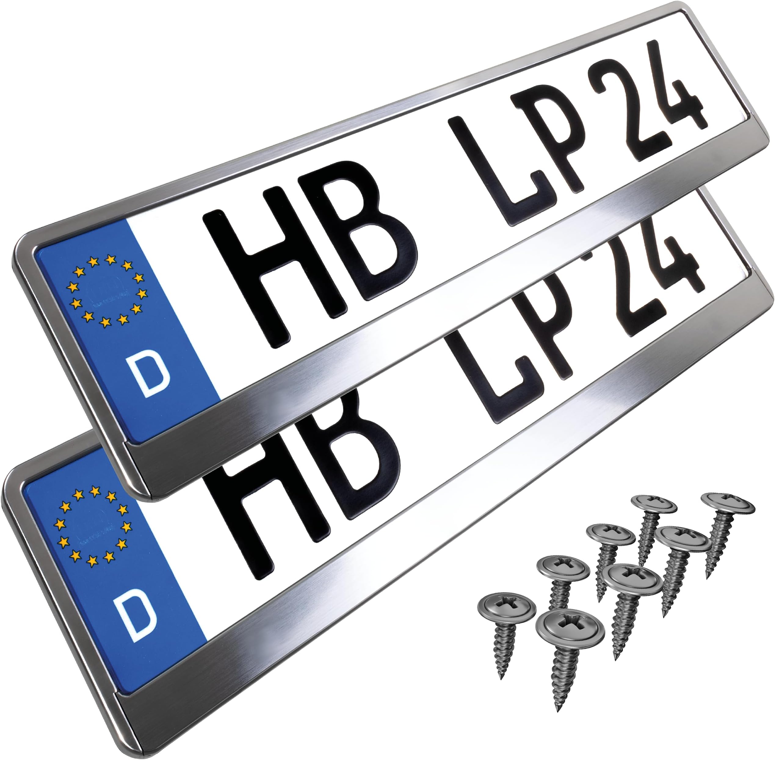 schildEVO 2 Kennzeichenhalter | Chrom Metallic Hochglanz | Silber Look ...