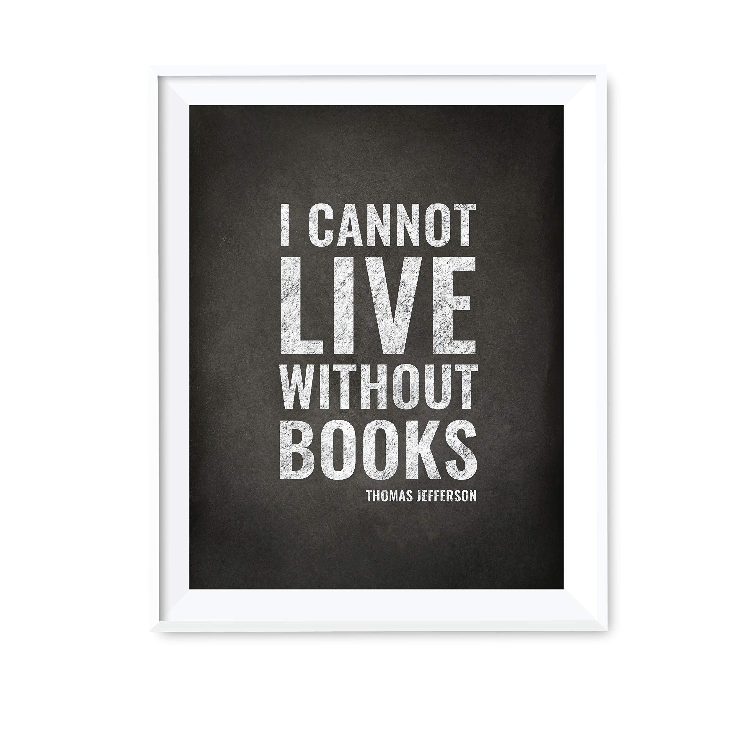 Amazon.com: Andaz Press Library Wall Art, I Cannot Live Without Books ...