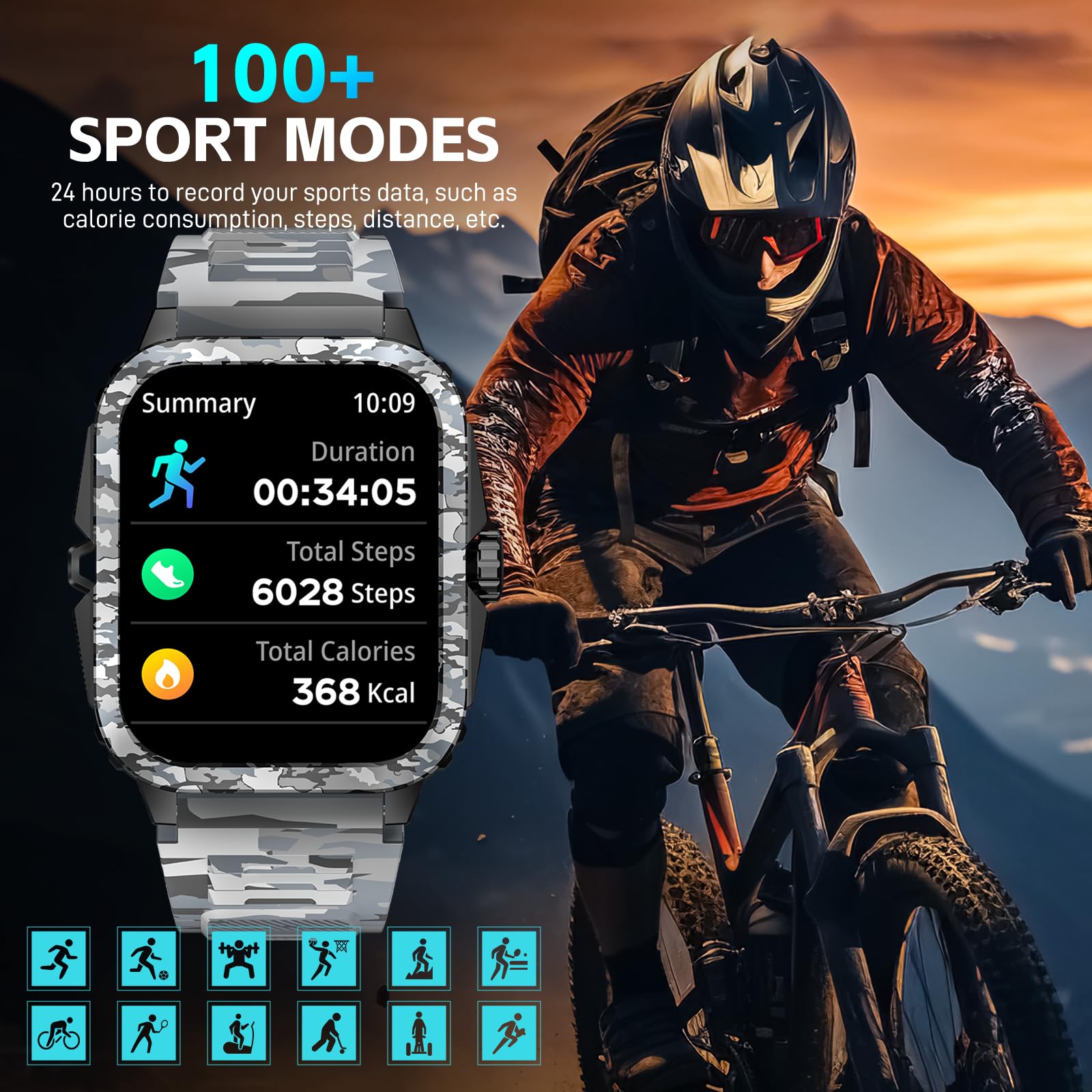 Military Smart Watches for Men (Make/Answer Calls) with 3ATM Waterproof ...