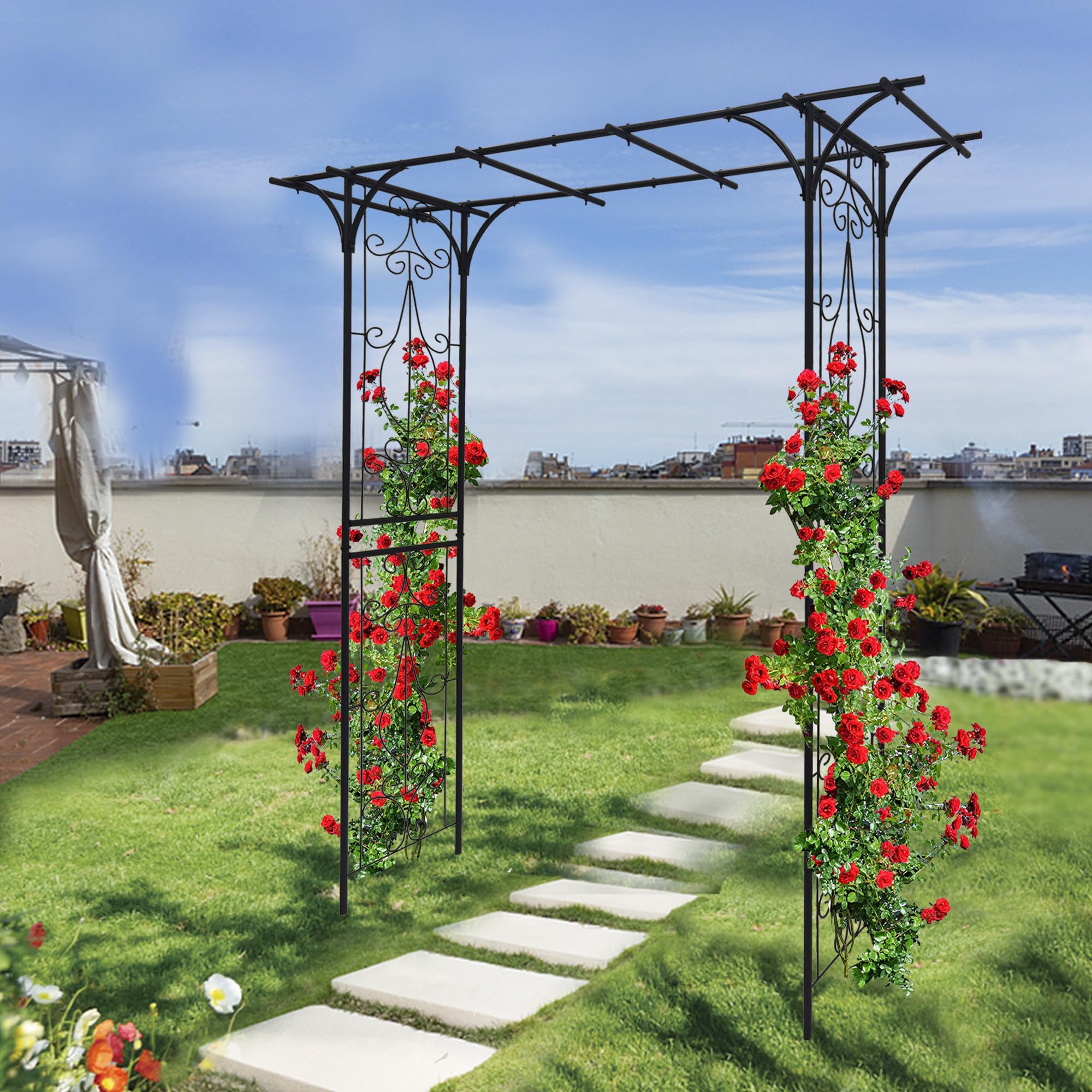 Metal Trellis Arch Metal Garden Trellis W/Tree Of Life Design | Plow