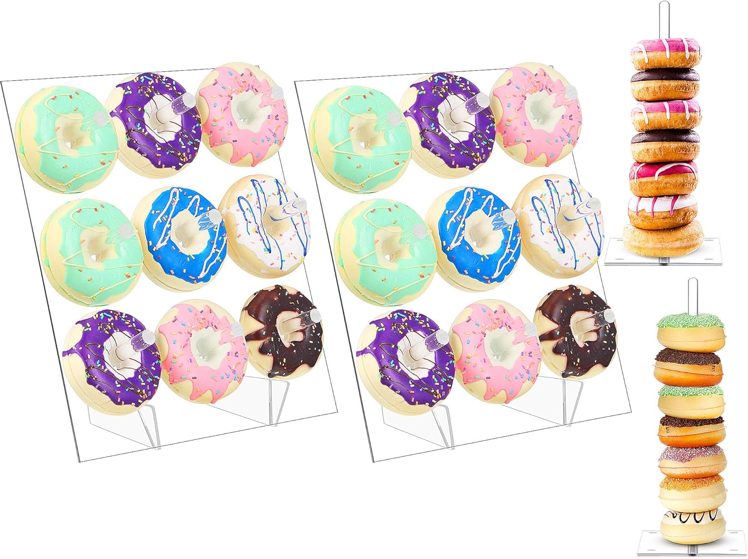 Amazon.com: Frienda 4 Pieces Acrylic Donut Display Stand 2 Pieces 9 ...