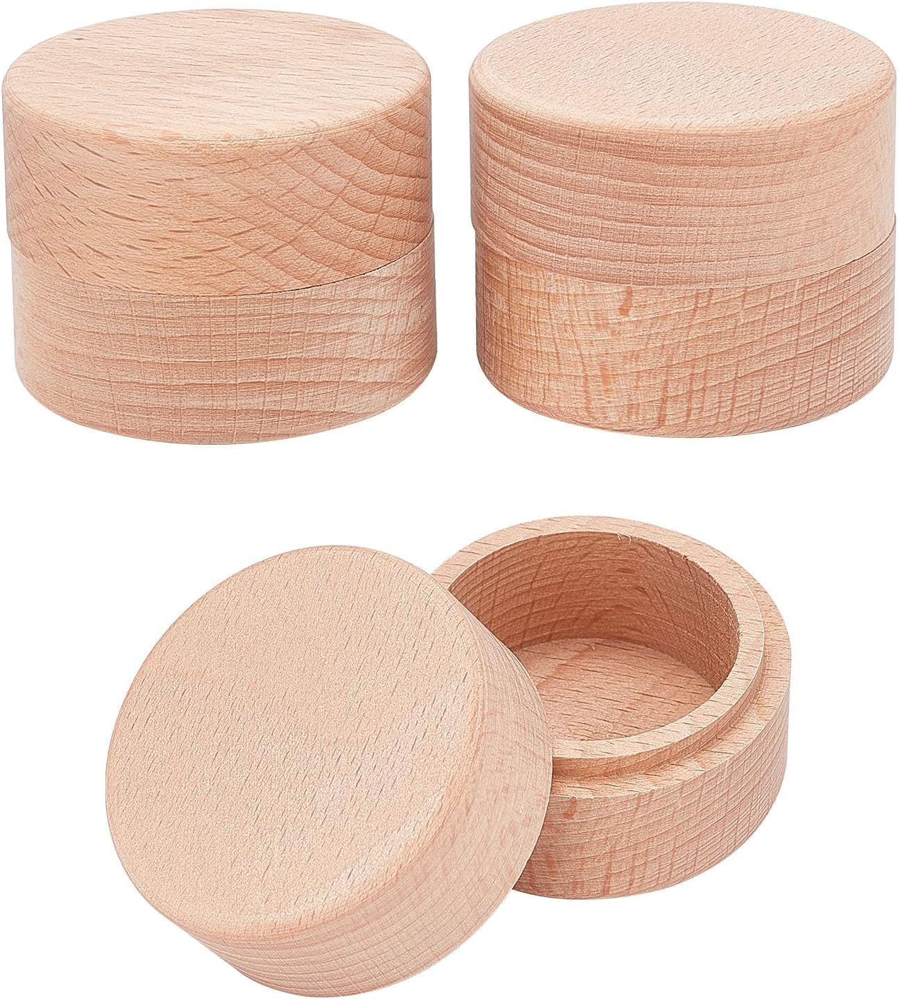 Amazon.com: Set of 10 Mini Unfinished Wooden Round Boxes with Lids ...