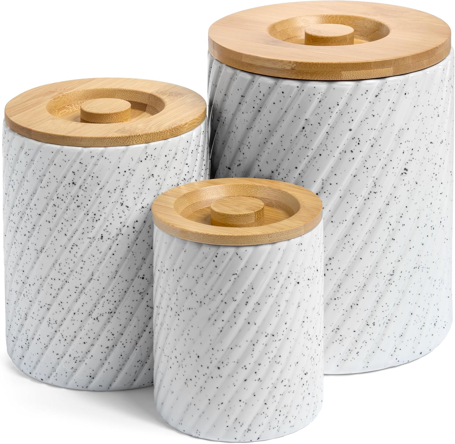 Amazon.com: Gennua Kitchen Ceramic Canister Set for Kitchen Countertop ...
