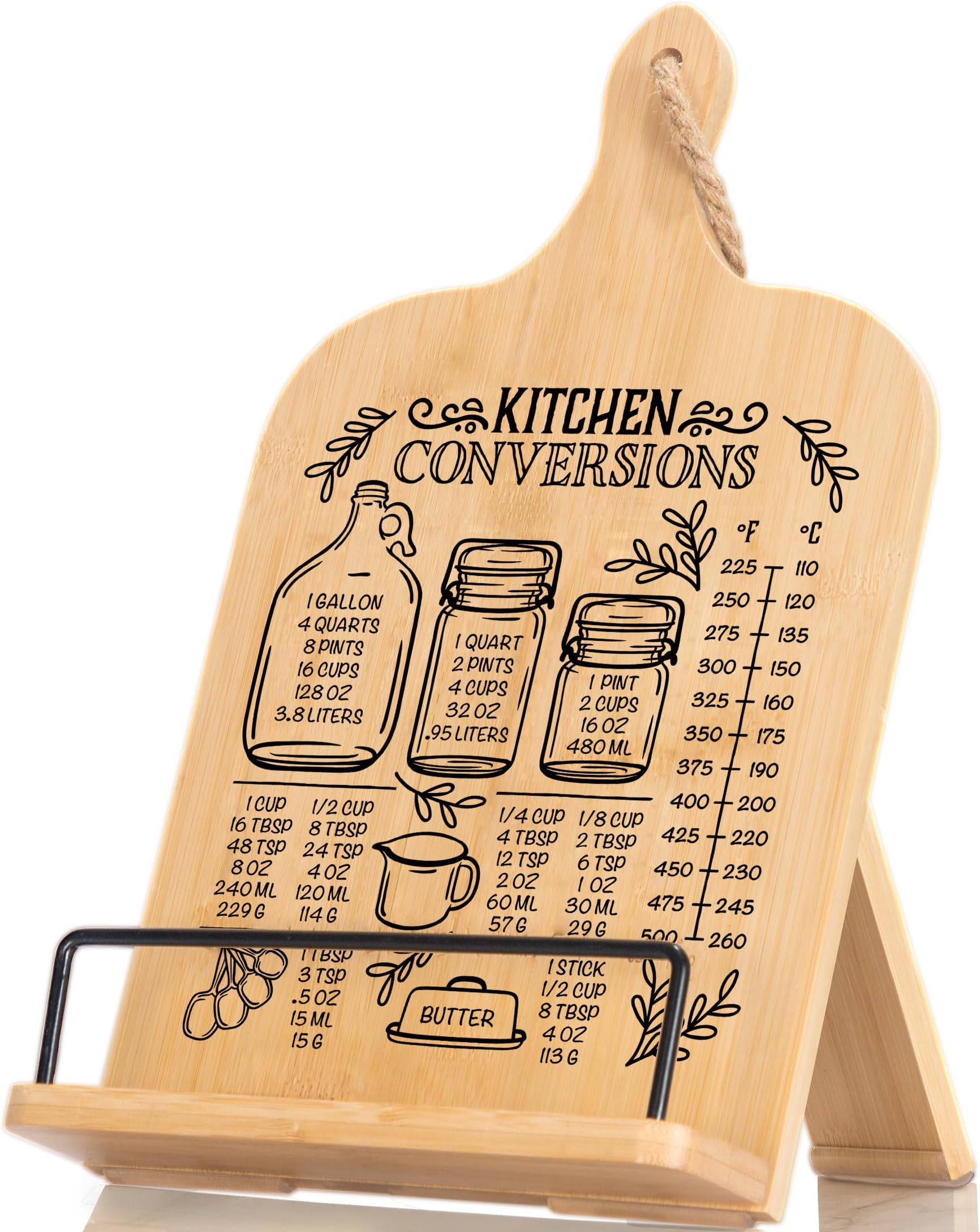 Amazon.com: Indirewash Kitchen Conversion Chart Cookbook Stand, Recipe ...