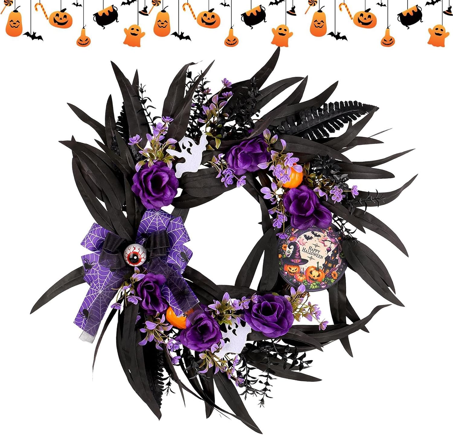 Coronas De Halloween para Puerta Principal | Corona Espeluznante de ...