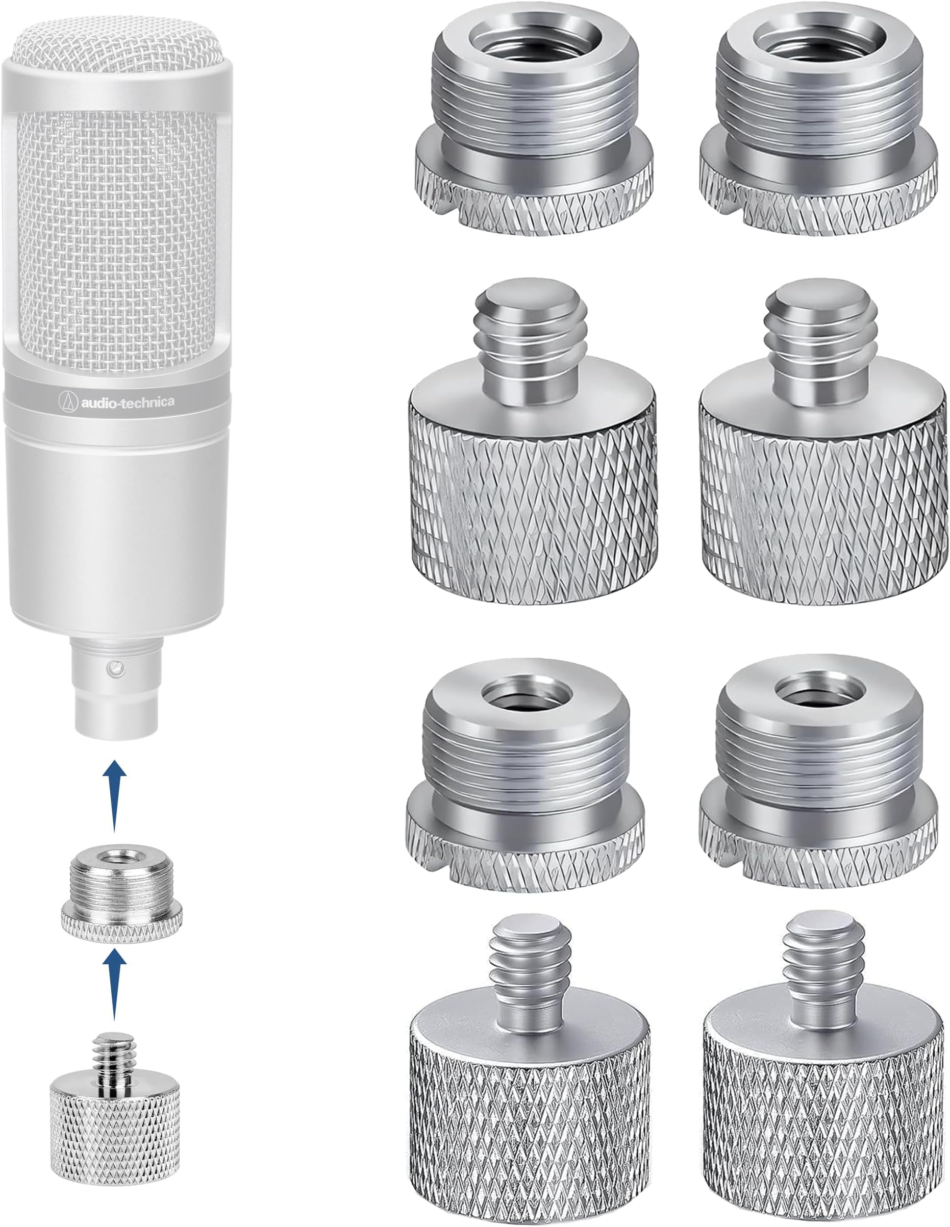 Amazon.com: IXTECH Mic Stand Adapter Set 8 pieces Metal Microphone ...