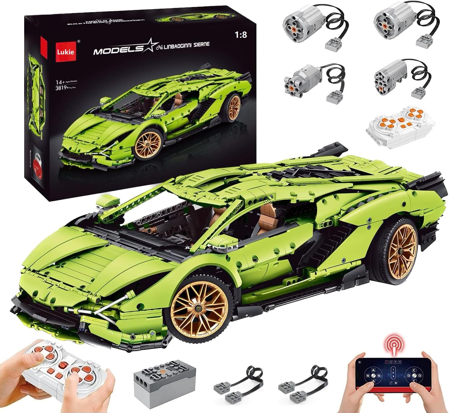 Lukie Technik Auto Lambor Sián FKP 37, 3819 Teile Klemmbausteine ...