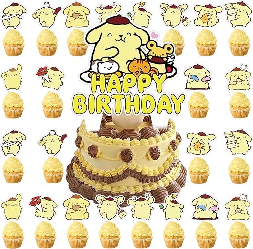Amazon.com: Pompompurin Cake Decorations with 1Pcs Cake Topper, 36 Pcs ...