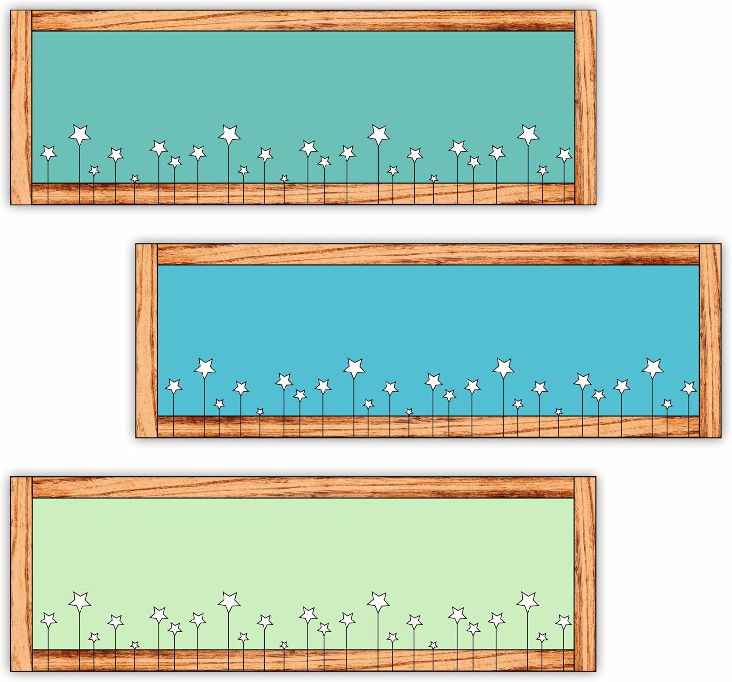 Amazon.com : 30 Pcs Name Tags Labels Stickers - Wooden Border & Stars ...