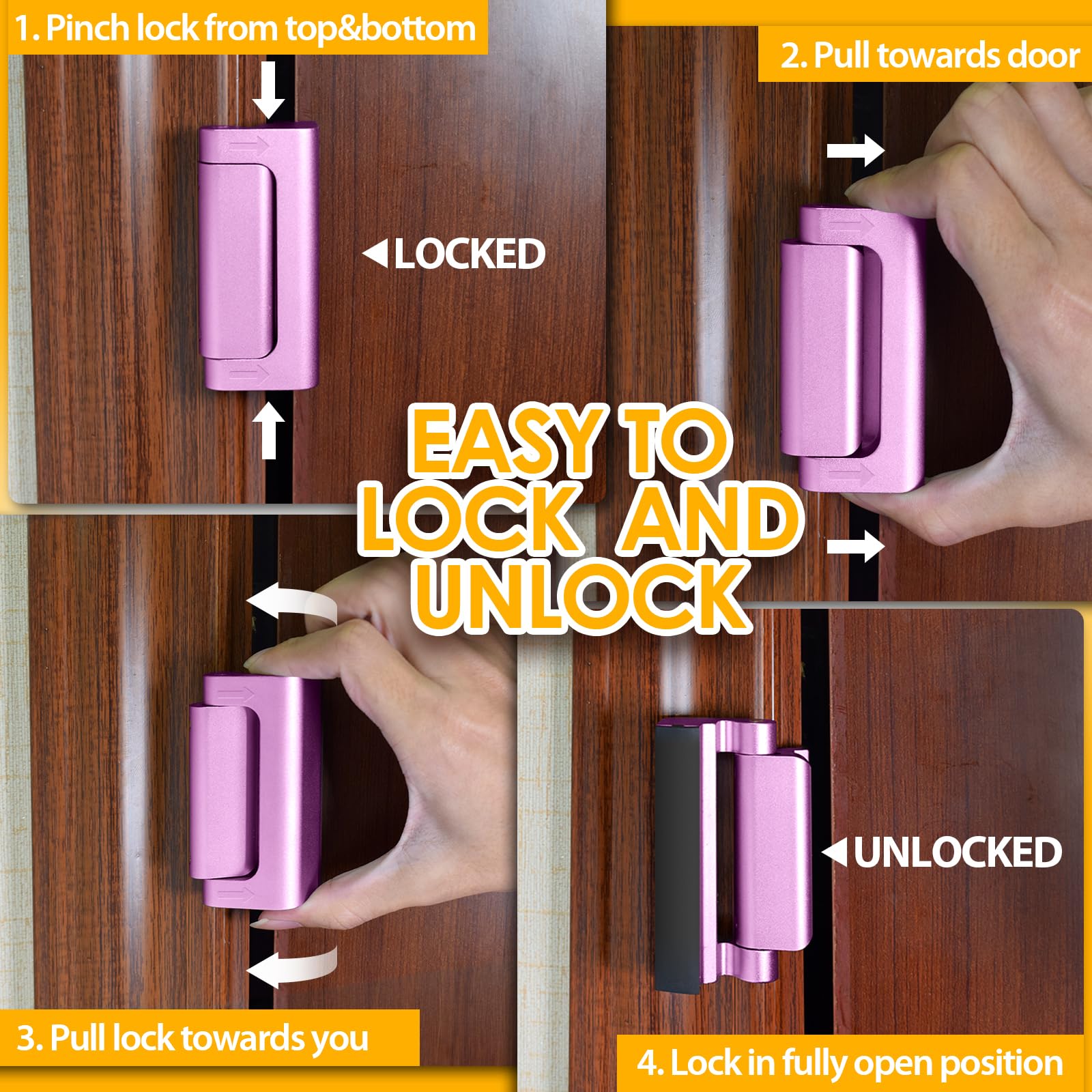 Snapklik.com : Home Security Door Reinforcement Lock: Metal Door Locks ...