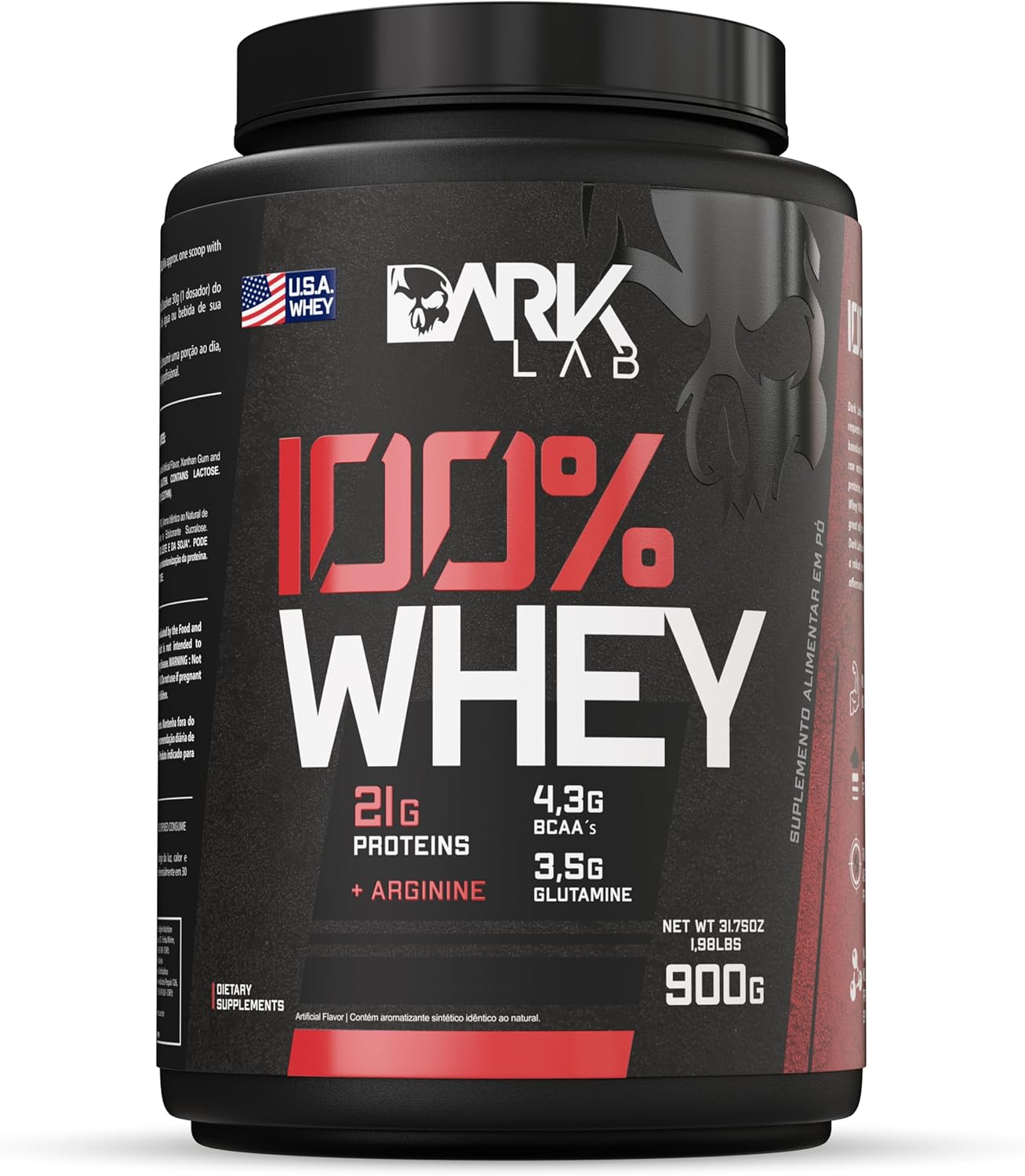 Amazon.com: Dark Lab 100% Whey Protein Powder, Strawberry, 2 Pound, 45 ...