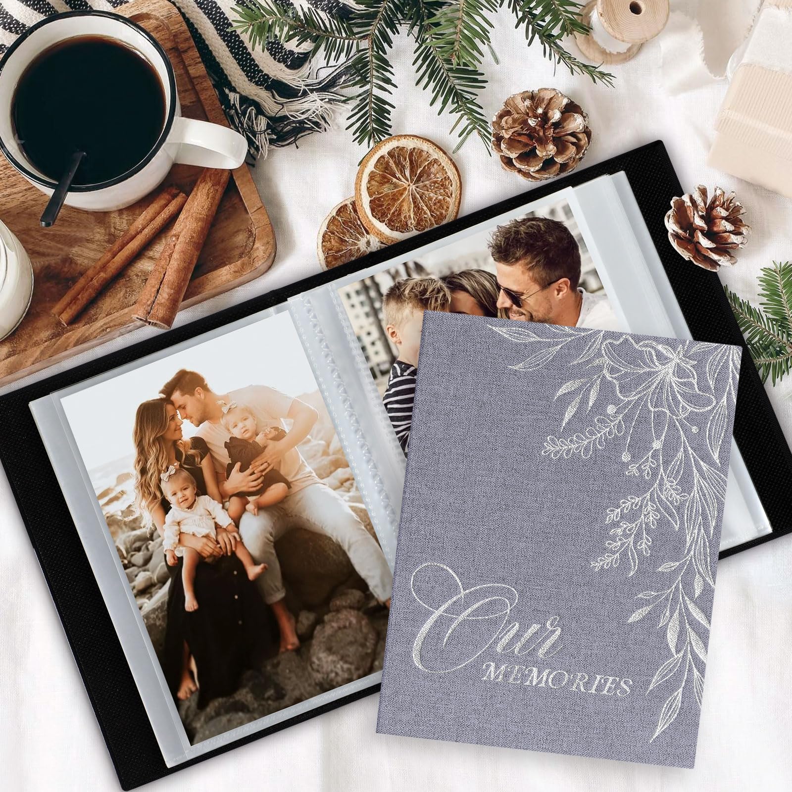 Snapklik.com : Lanpn Photo Albums 4x6 100 Photos 2 Packs Slip In, Linen ...