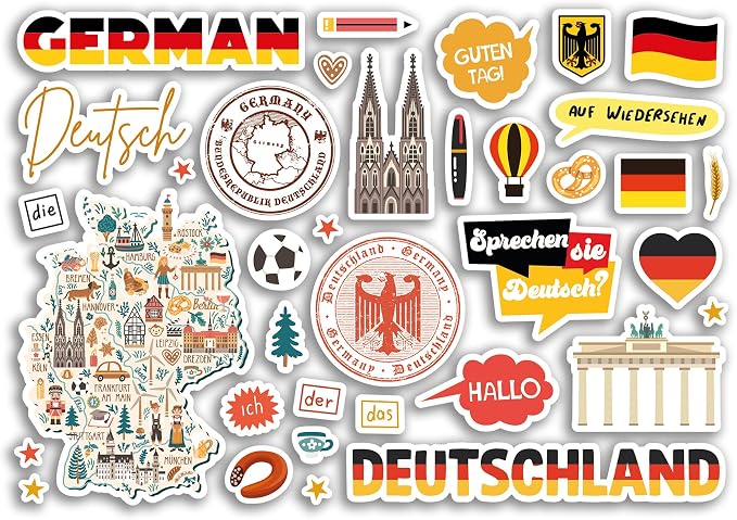 A5 Sticker Sheet German Vinyl Stickers - Deutschland Germany School ...