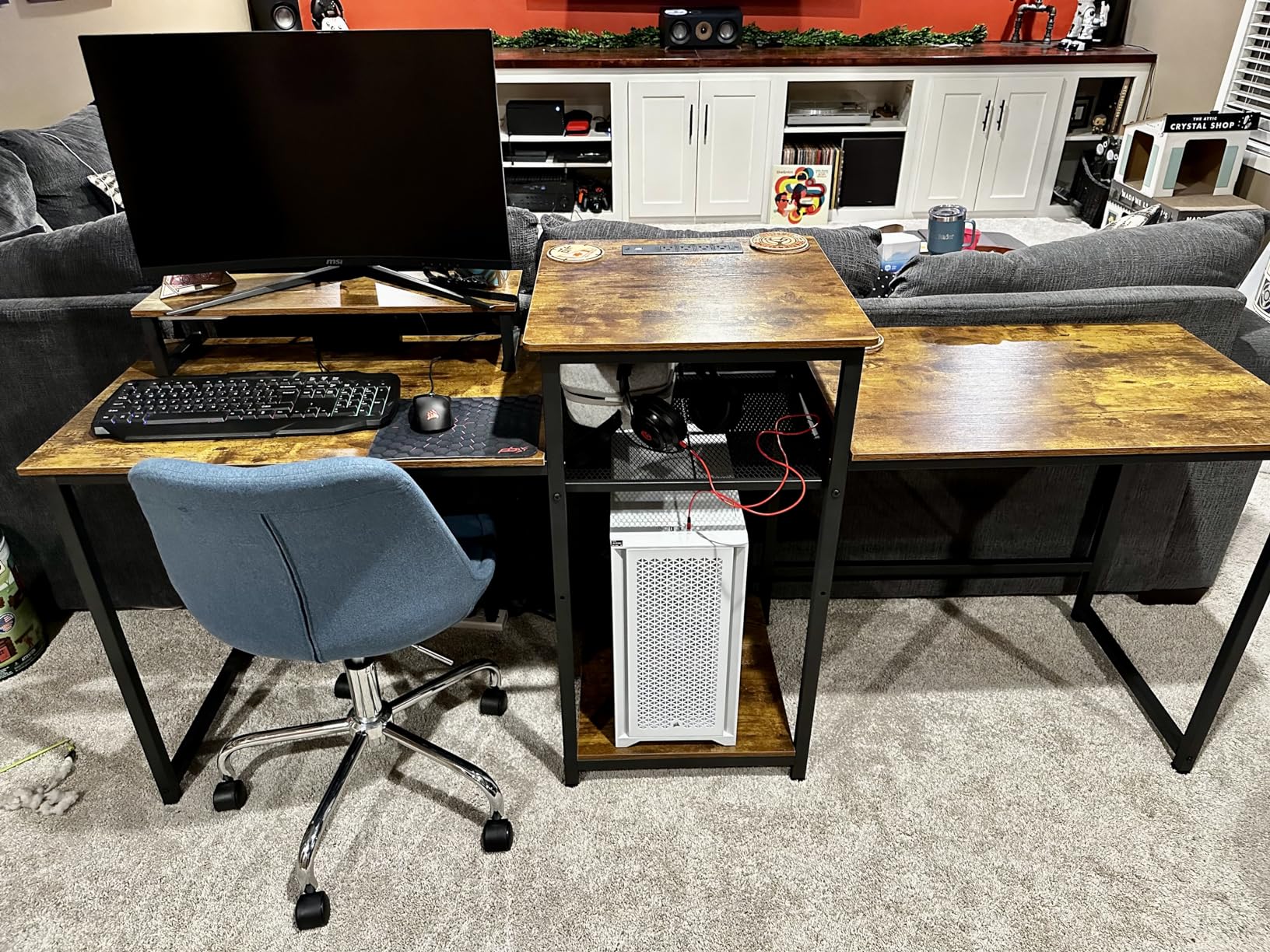 $32/mo - Finance Unikito 2 Person Computer Desk with LED Light and ...