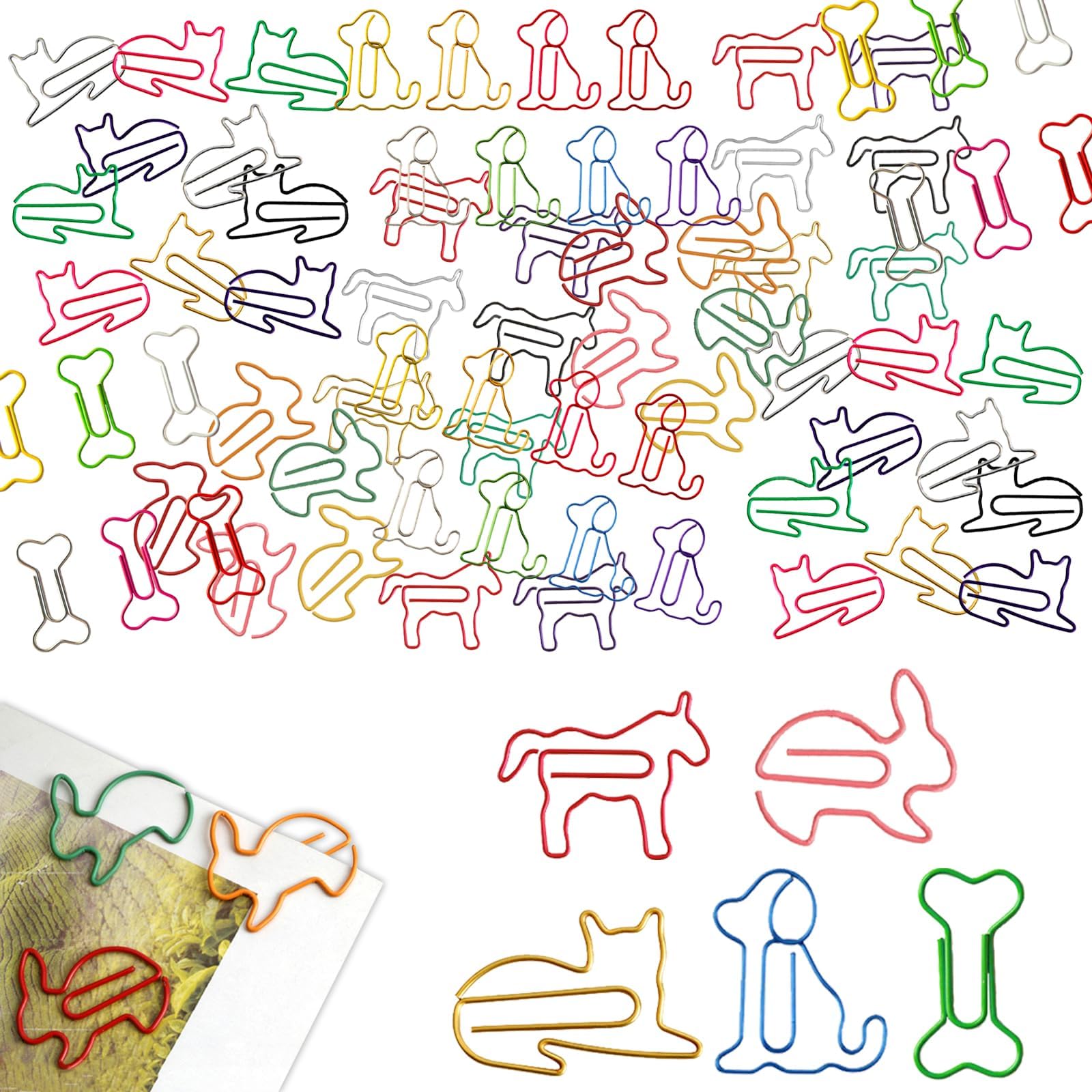 BDSHUNBF 100 Pcs Paper Clips, Coloured Paper Clips, Paper Clips ...