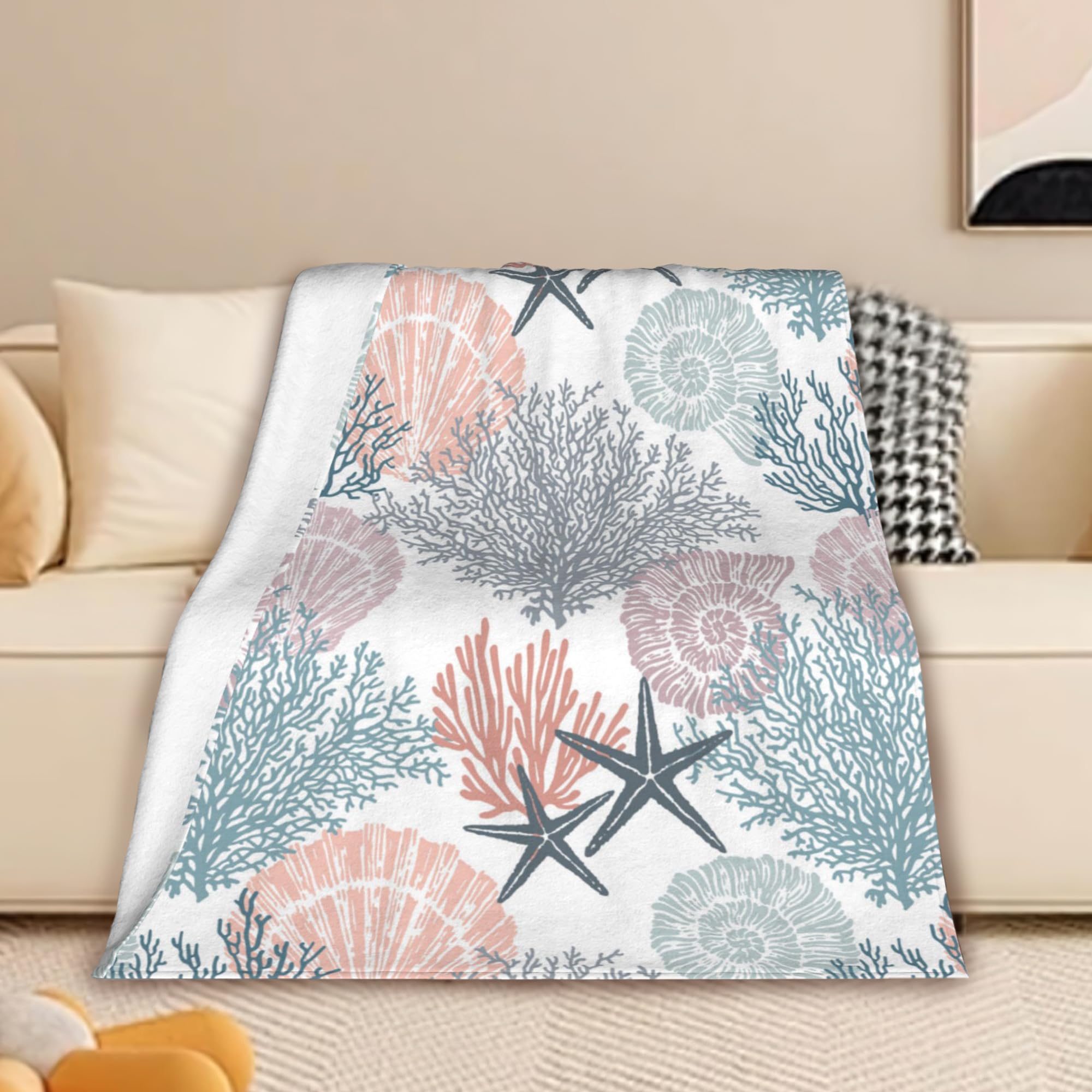 Amazon.com: Abstract Nautical Coastal Throw Blanket,Beach Ocean Theme ...