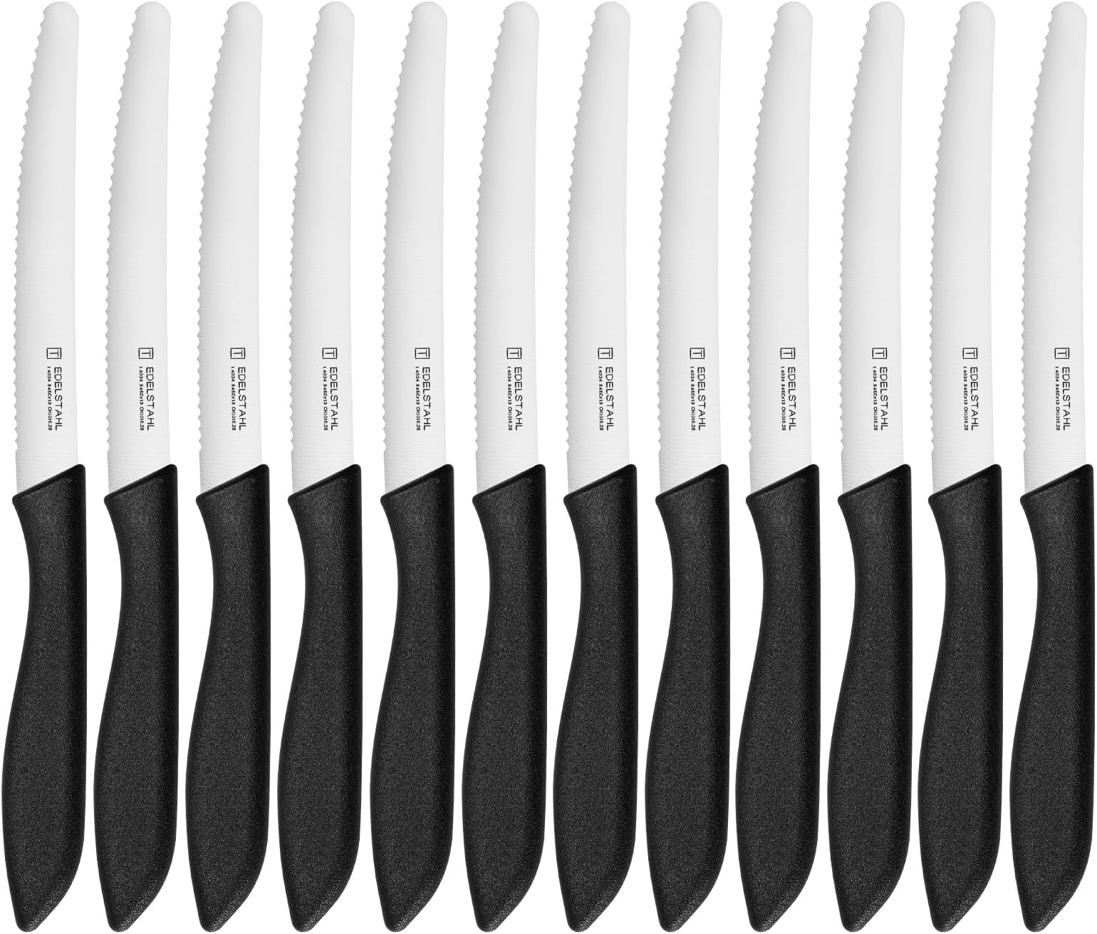 Amazon.com: dearithe Serrated-Steak Knives Set of 12, Black Full-Tang ...