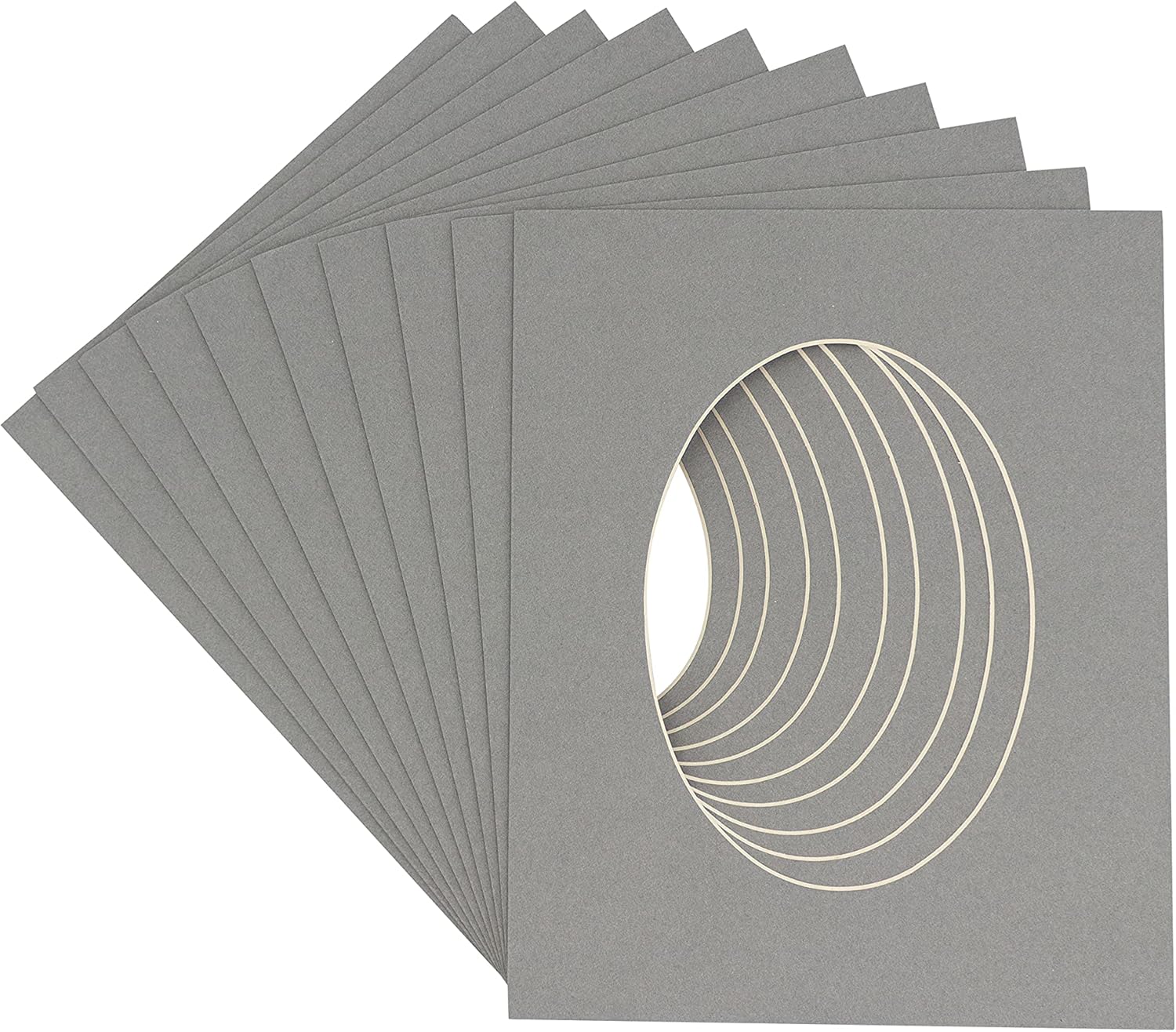 Amazon.com: CountryArtHouse Mid Grey Acid Free 11x17 Oval Picture Frame ...