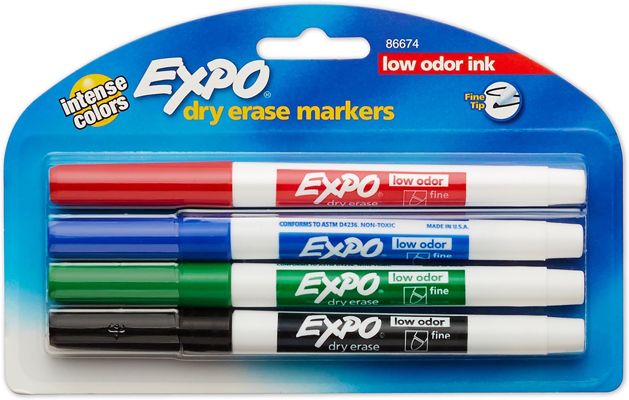 Expo Low-Odor Dry Erase Markers, Ultra-Fine Tip, 8-Pack, Assorted ...
