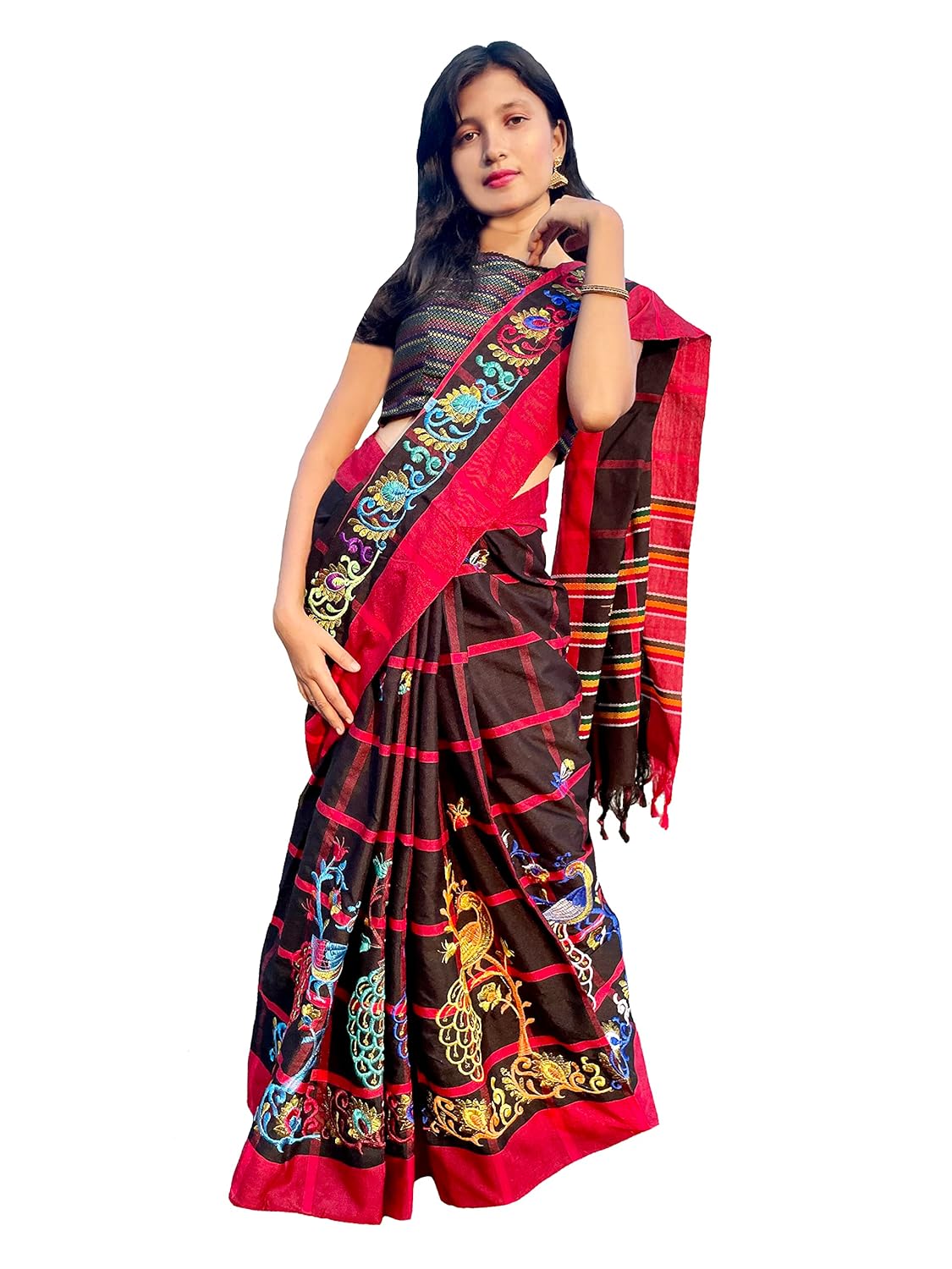 Buy SANTALI PANCHI SAREE WITH BEAUTIFUL DESIGN at Amazon.in