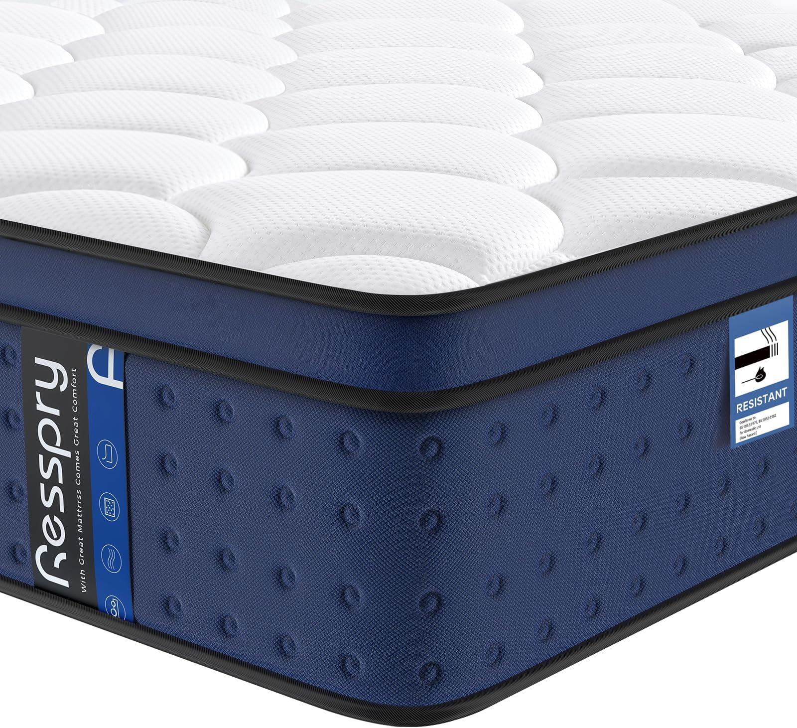 Resspry Small Double Mattress, 12Inch Hybrid Mattress for Pressure ...