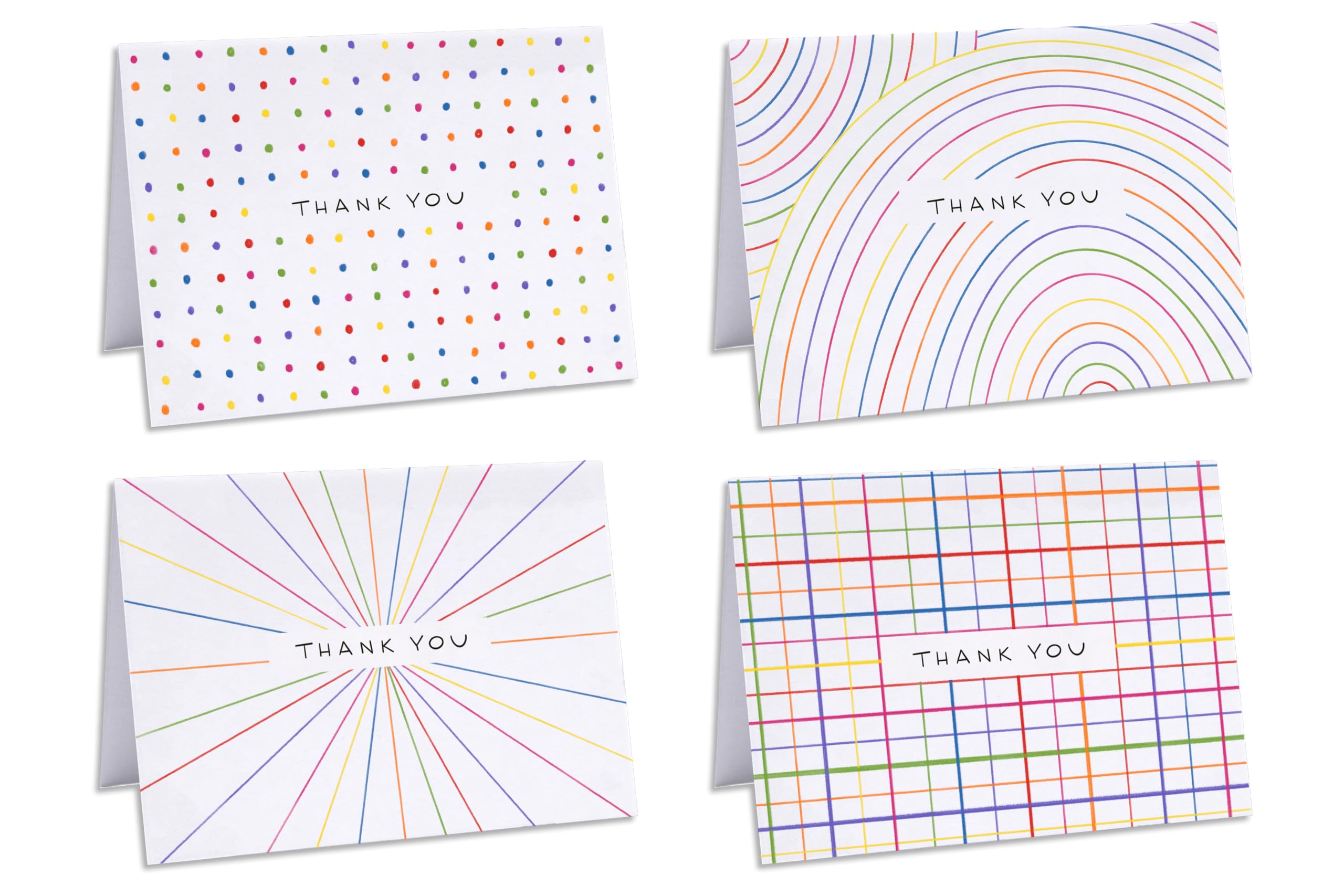 Amazon.com : Sameside Studio Modern Rainbow Thank You Cards with Envelopes, 24 Pack - 4.75 x 3.5 ...