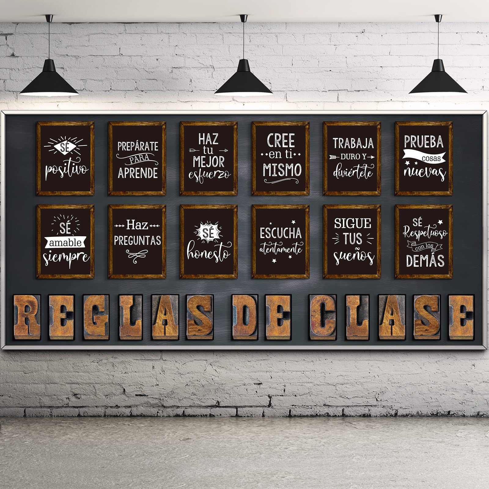 Bulletin Board Posters Spanish Inspirational Quote Class Rules Posters ...