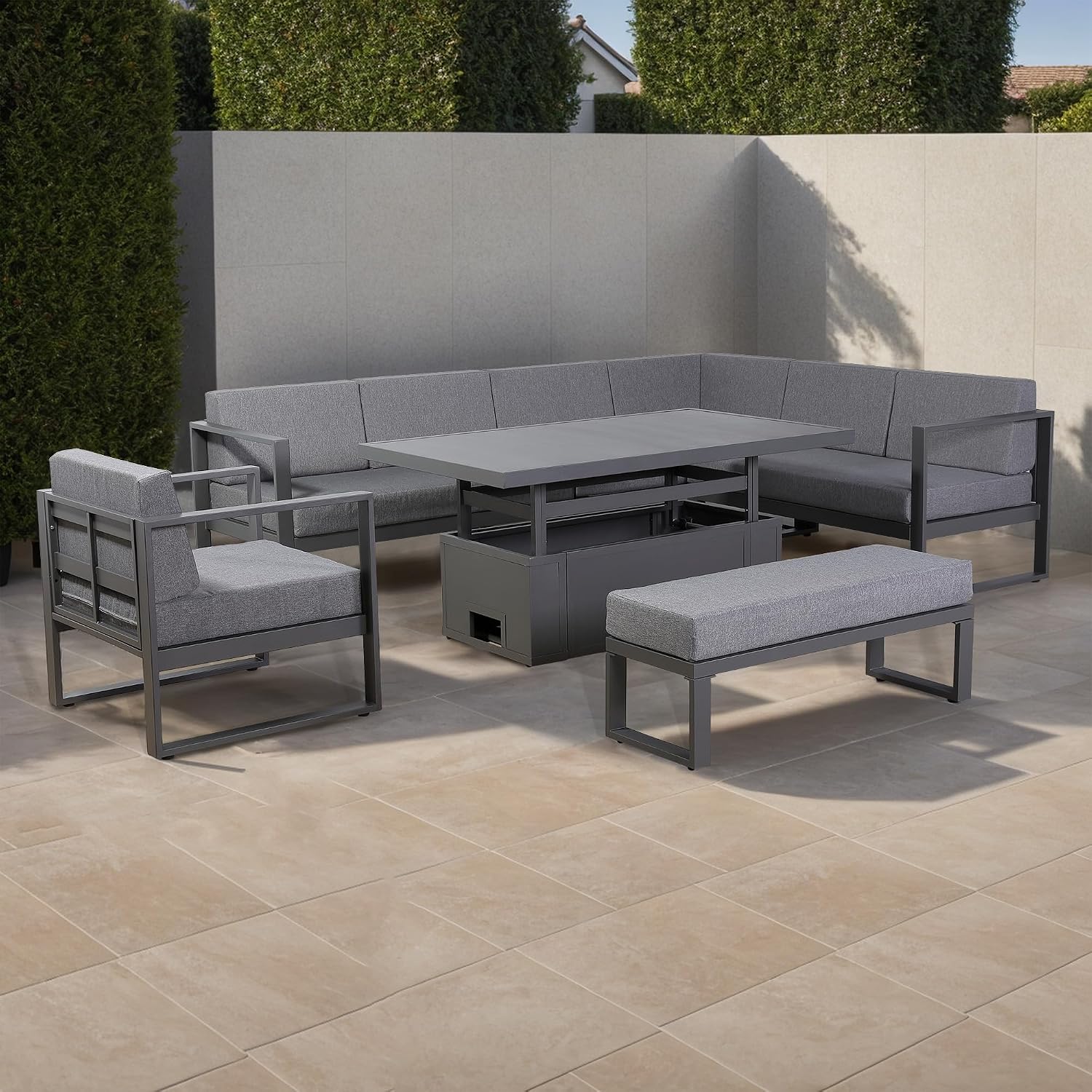 Rattan park Halo Range 9 seater Garden Furniture Square Corner Sofa Set ...