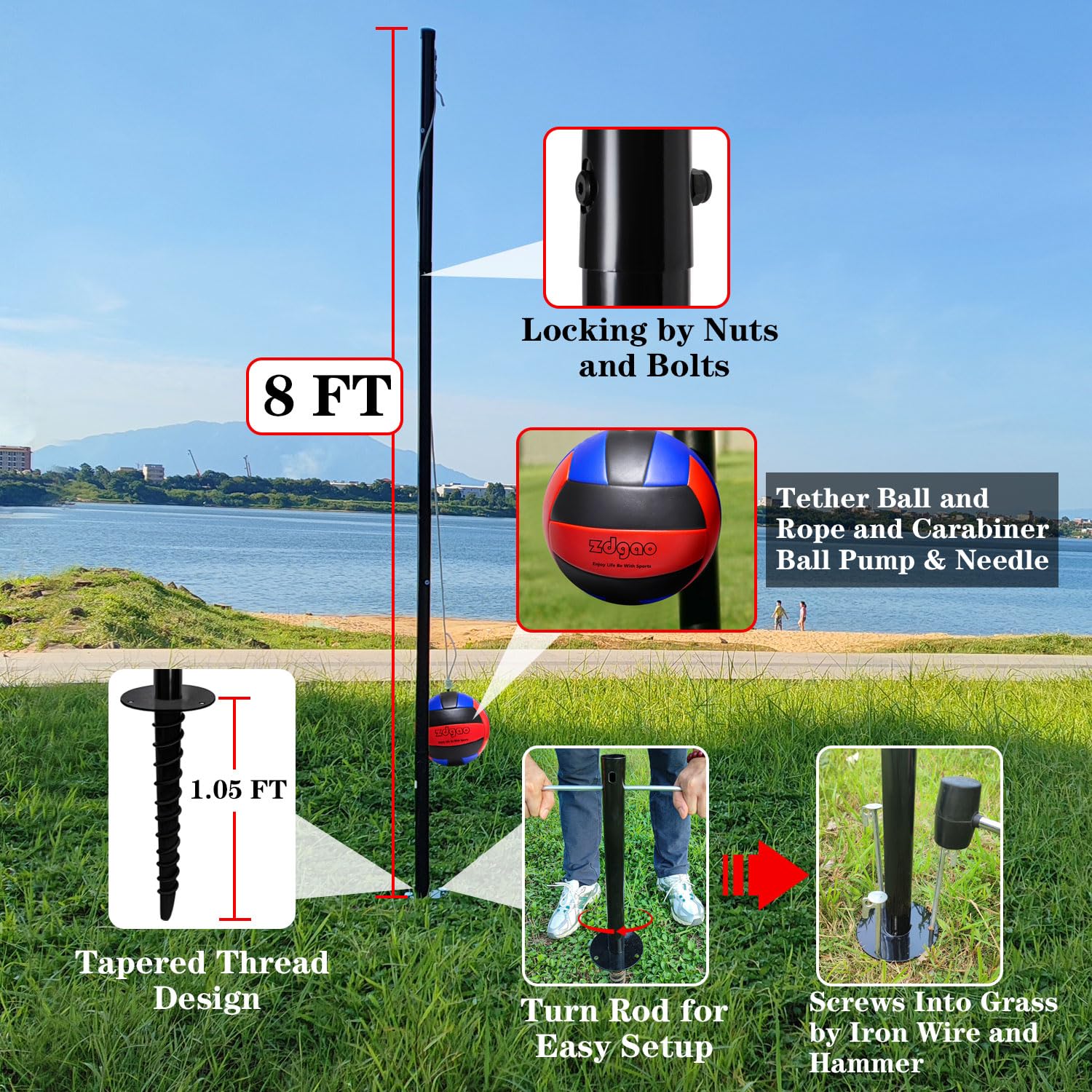 Snapklik.com : YDDS Portable Tetherball Set