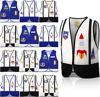 Amazon.com: Panitay 12 Pcs Astronaut Dress up Vest Astronaut Costume ...