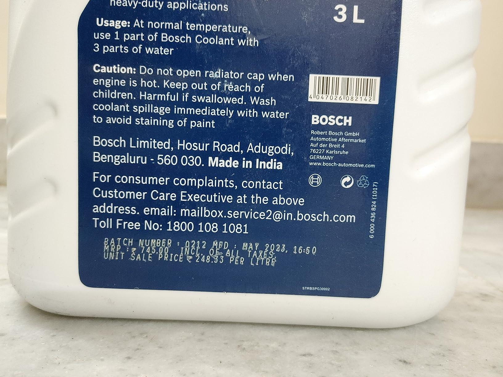 Bosch F002H23085079 Auto Cool Engine Coolant (3 L) : Amazon.in: Car ...
