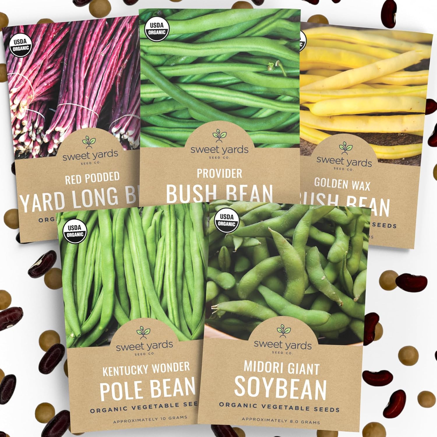 Amazon.com : Organic Bean Seeds Home Garden Variety Pack - Soybeans ...