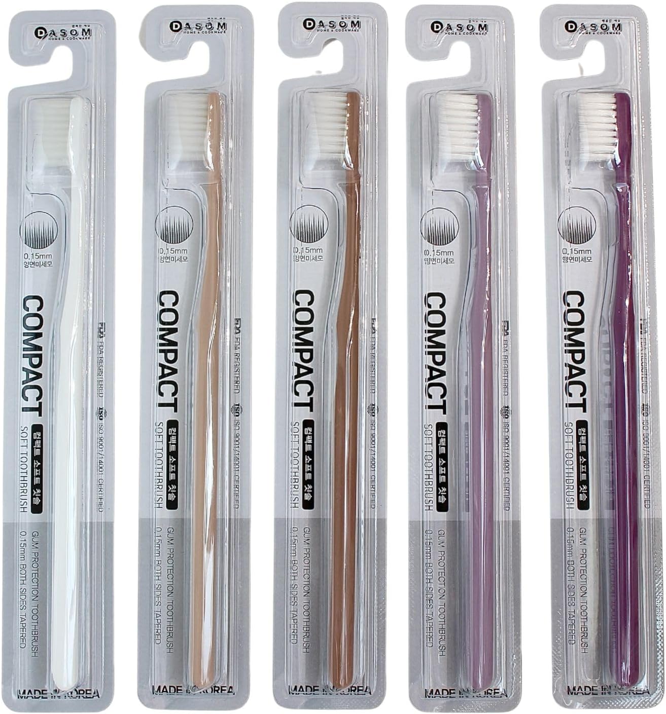 Amazon.com : DASOM Soft Toothbrushes (Regular Size Head), Periodontist ...