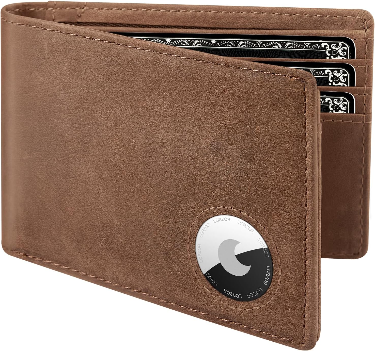 Amazon.com: Mens Wallet for Apple AirTag, Bifold Full Grain Leather ...