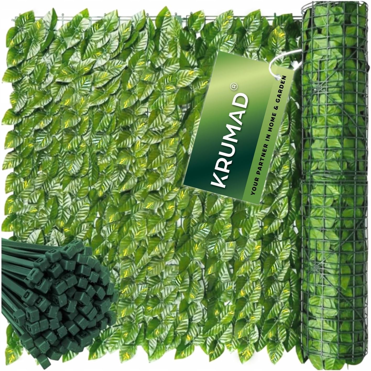 Amazon.de: KRUMAD Künstlicher Efeu Hecke Sichtschutz 300 x 50cm ...